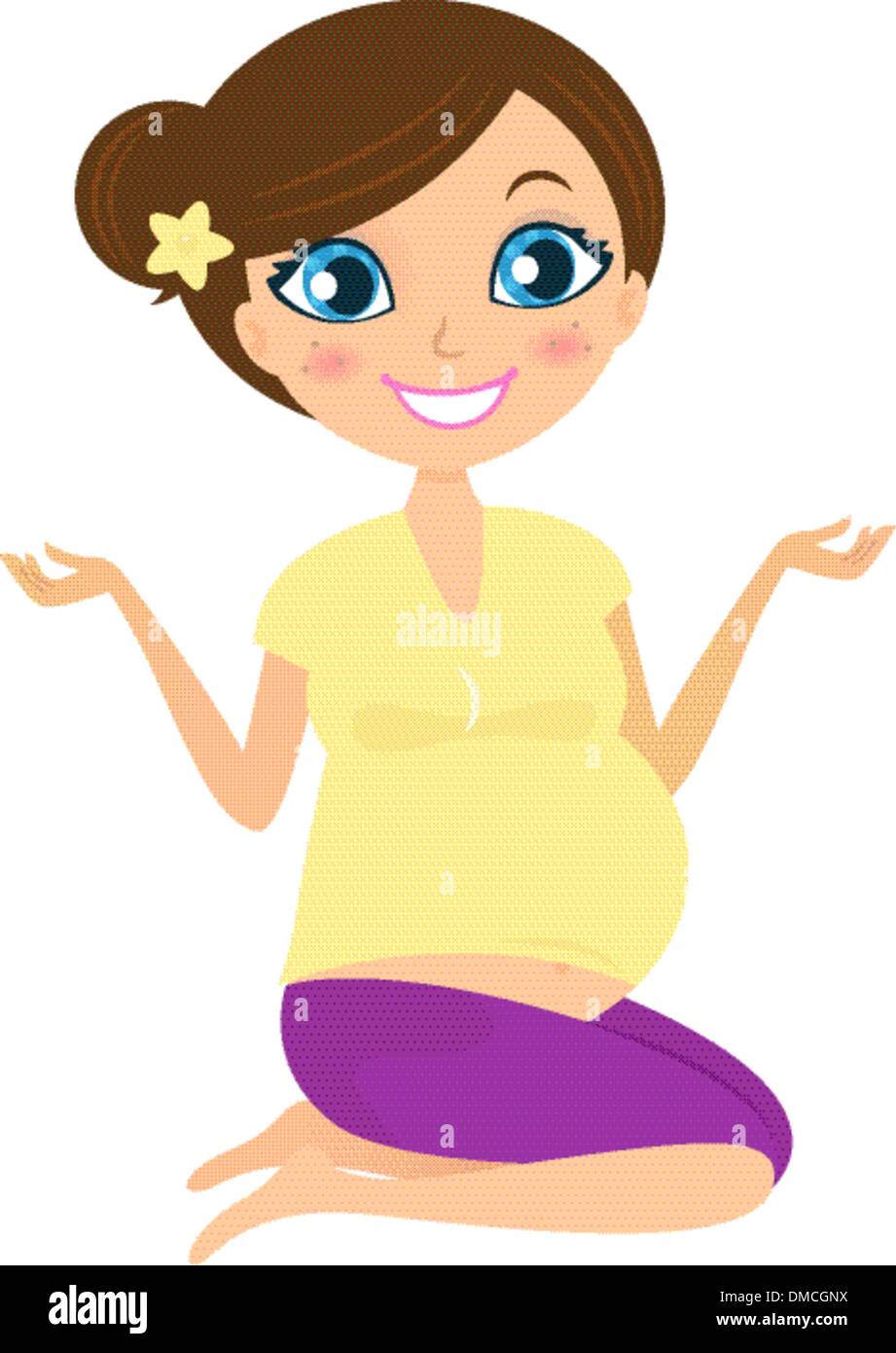 Pregnancy yoga exercise pregnant Stock Vector Images - Alamy