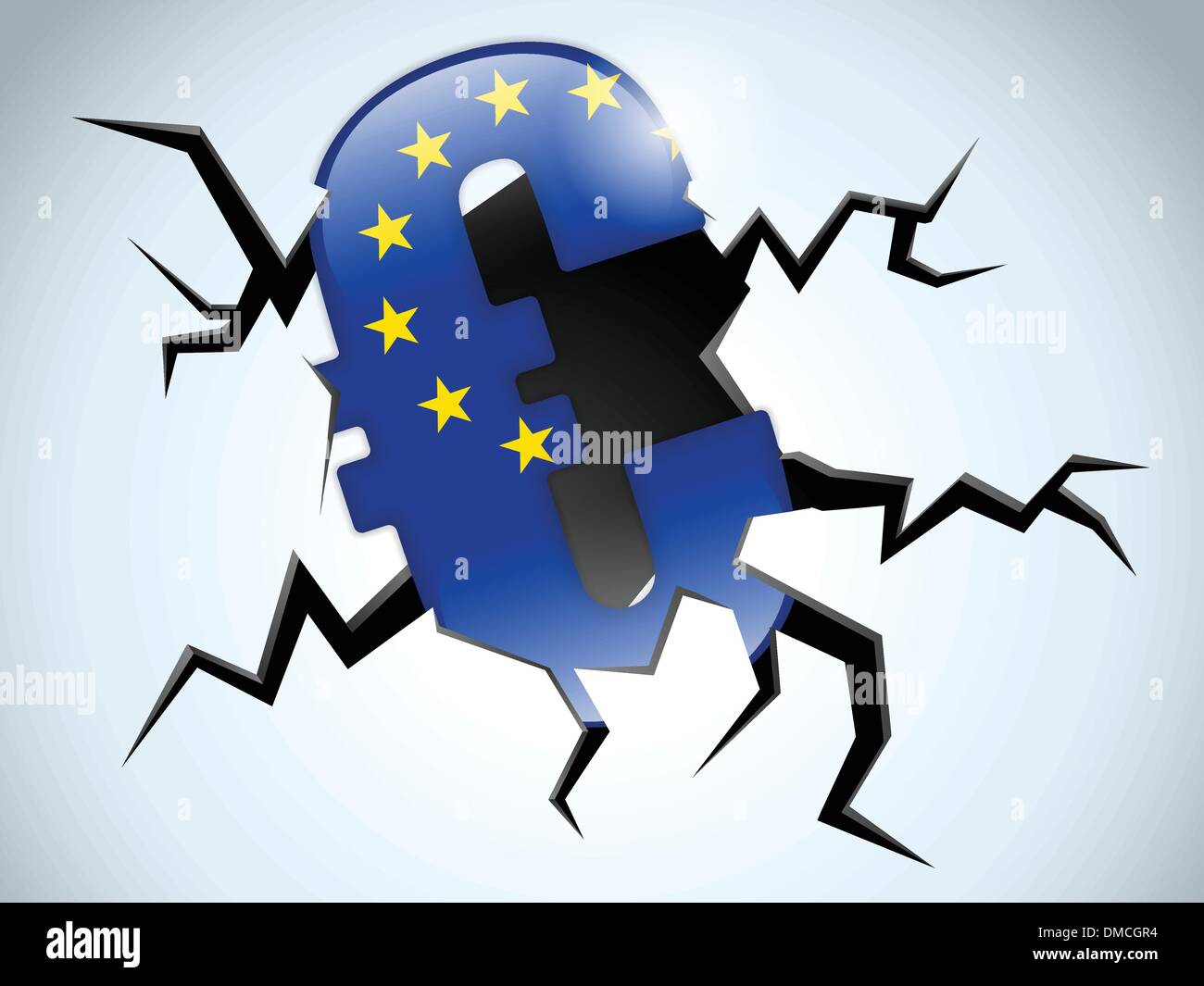 Euro Money Crisis Europe Flag Crack on the Floor Stock Vector Image ...