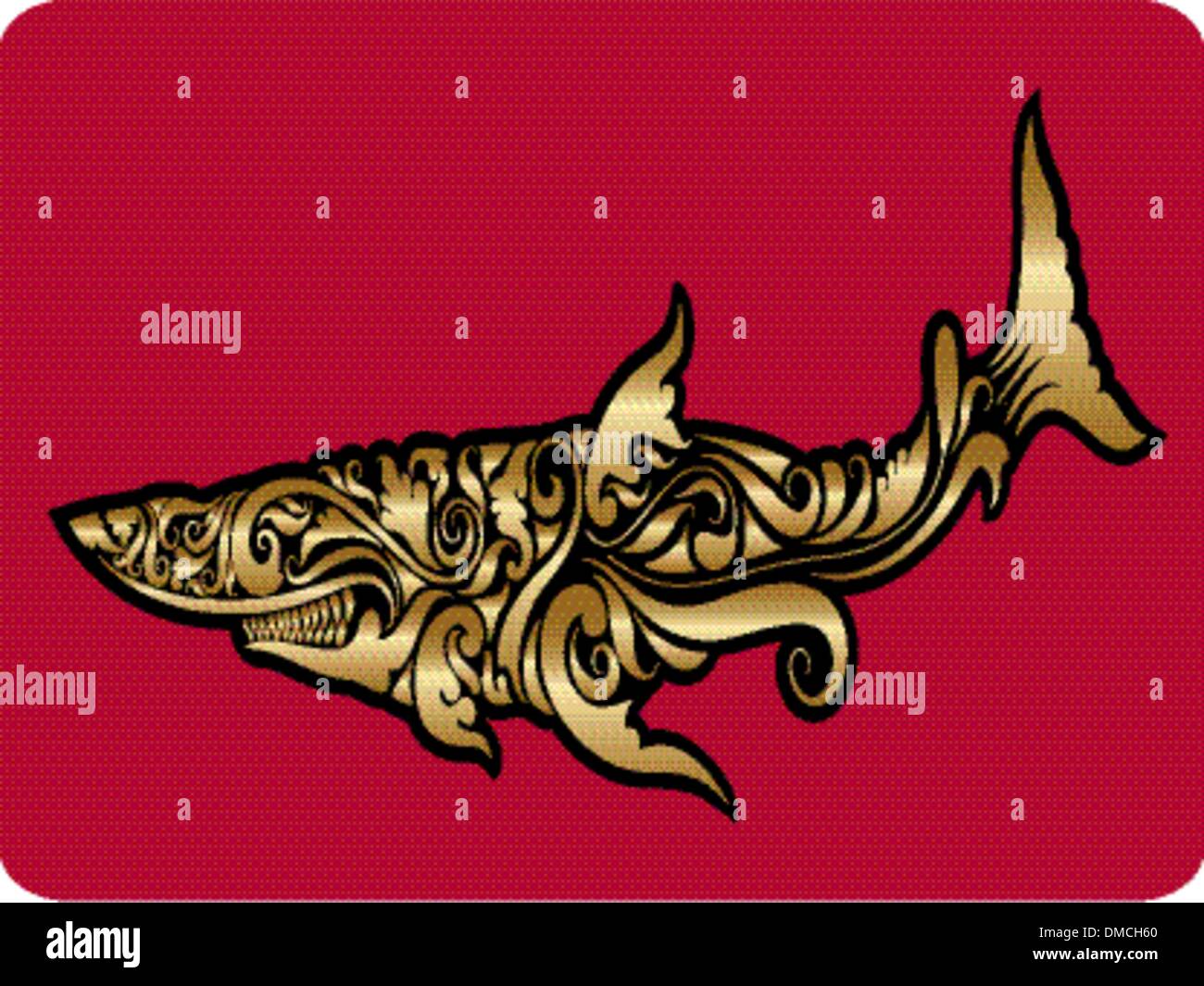 Golden fish statue Stock Vector Images - Alamy