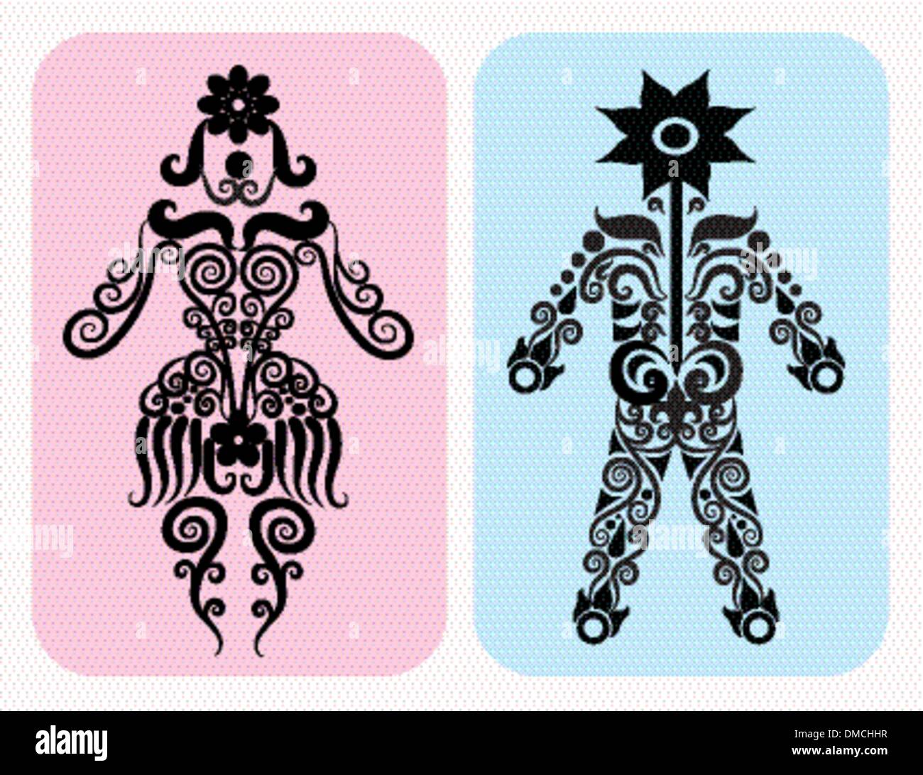 Vector male and female signs Cut Out Stock Images & Pictures - Alamy