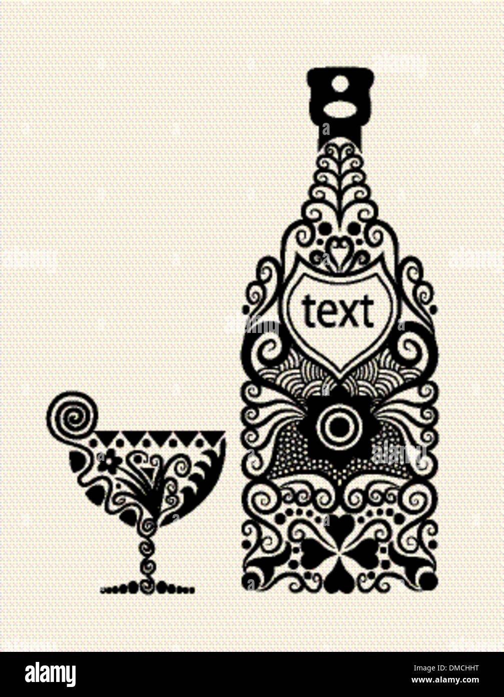 Decorative bottle vector Stock Vector Image & Art - Alamy