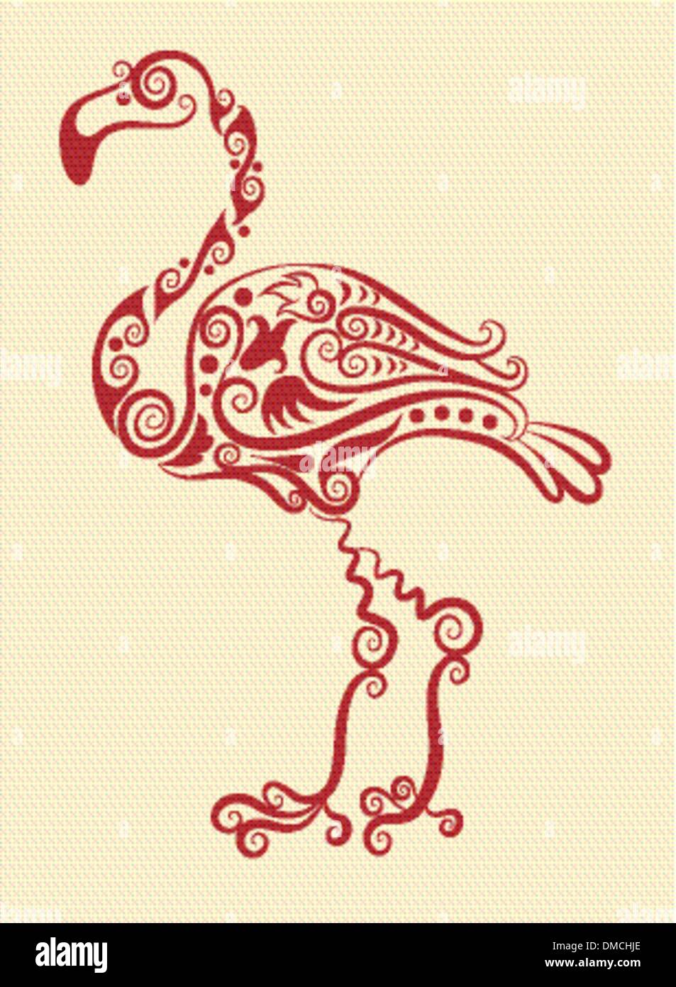 Abstract flamingo line art Stock Vector Images - Alamy