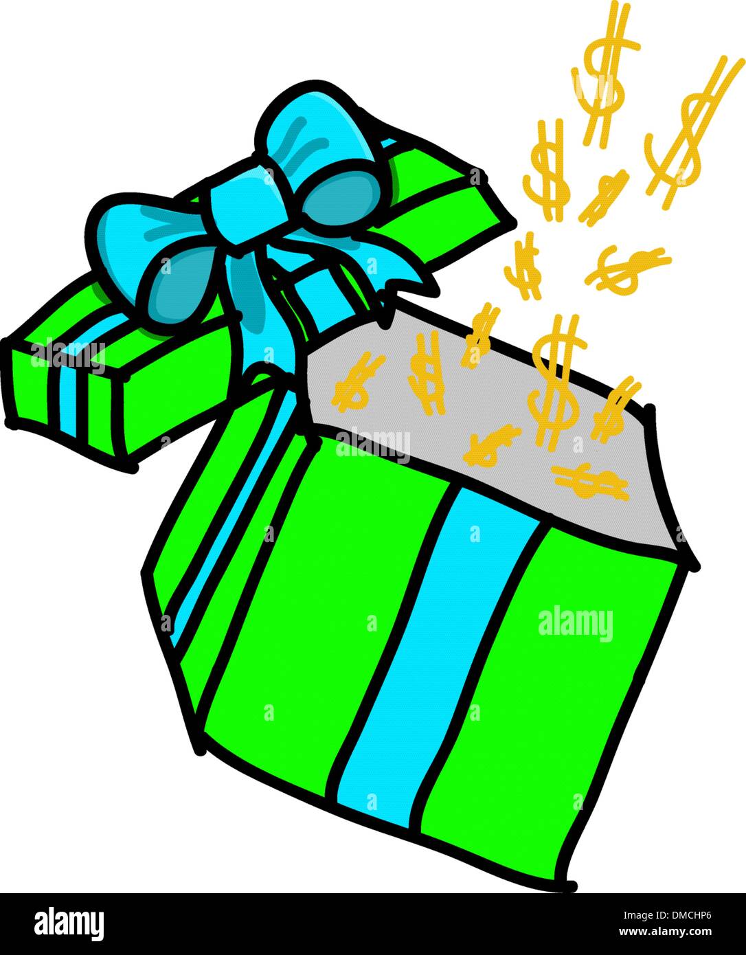 Golden package gift on Stock Vector Images - Alamy