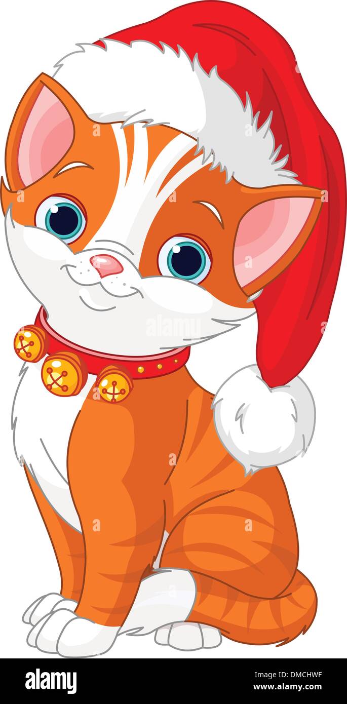 Christmas cat vector vectors hi-res stock photography and images - Alamy