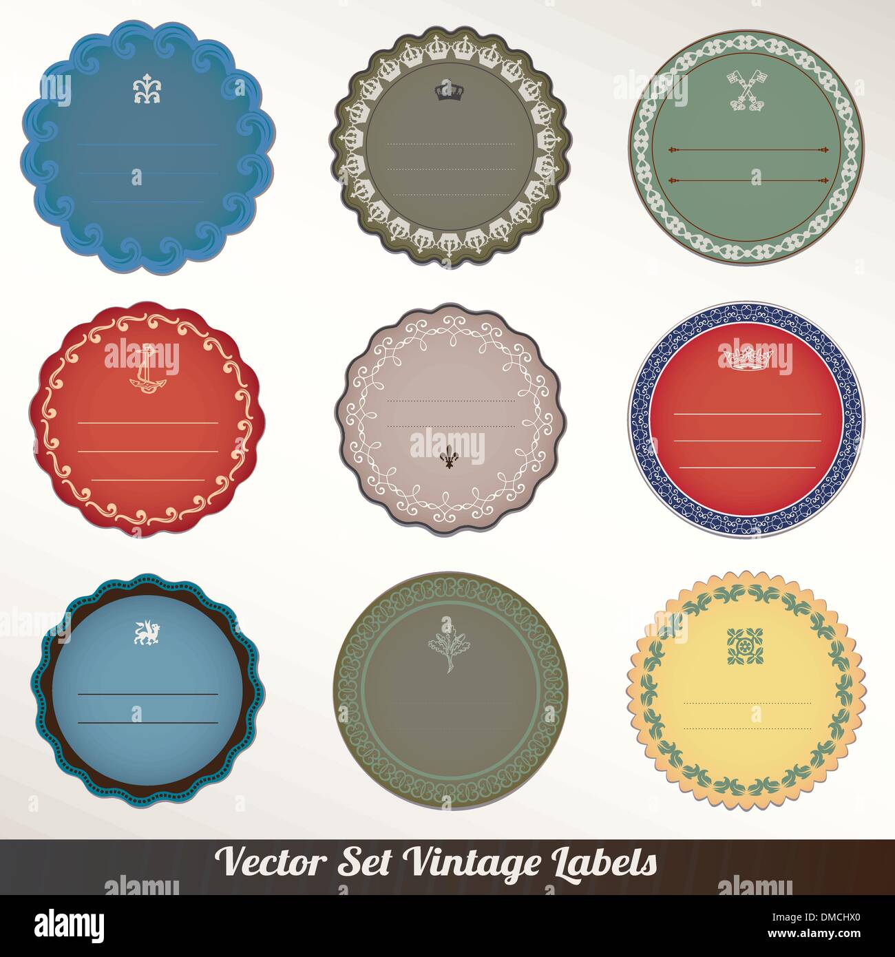 Vector frame labels set ornamental vintage decoration Stock Vector ...