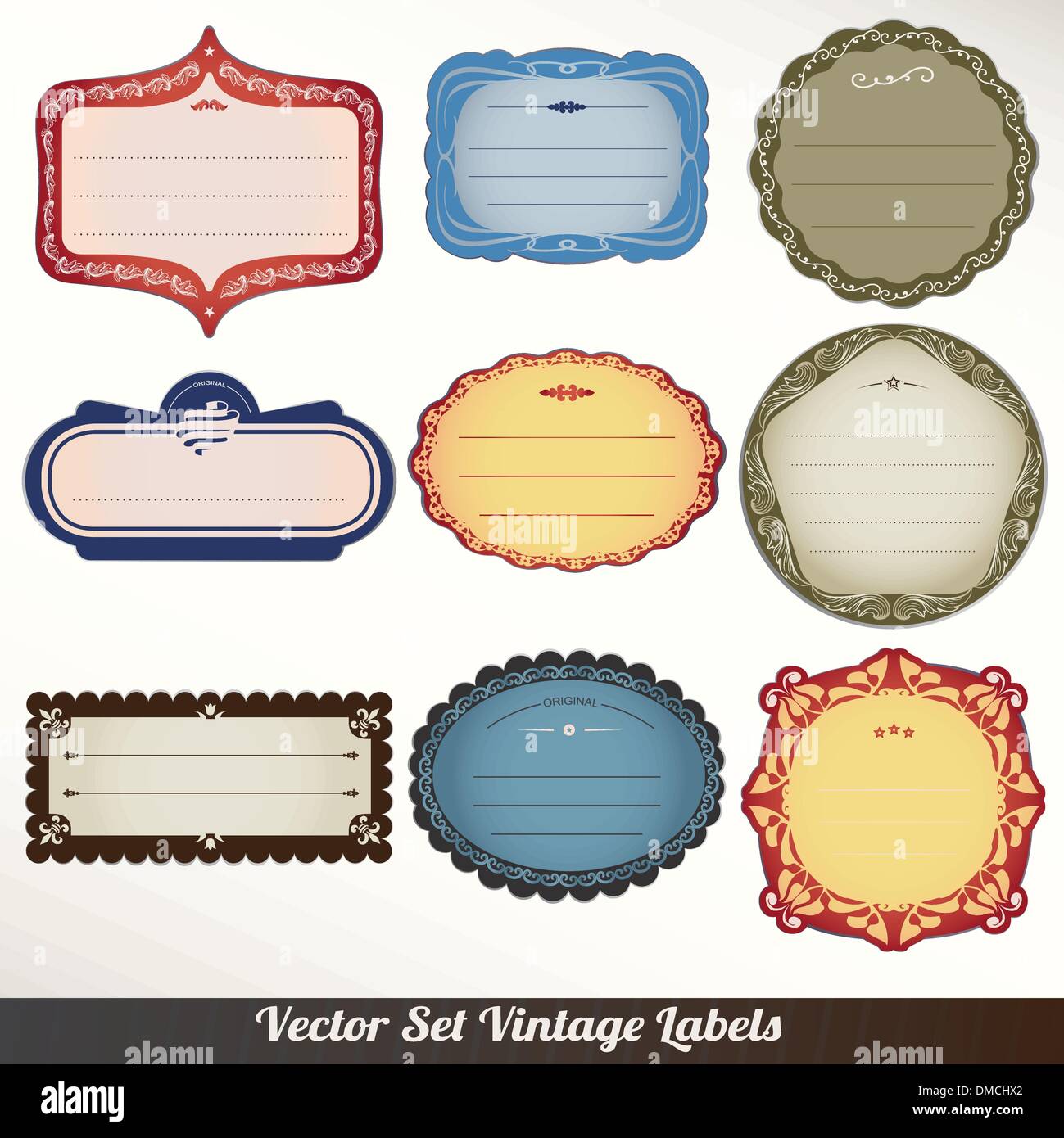 Vector frame labels set ornamental vintage decoration Stock Vector ...