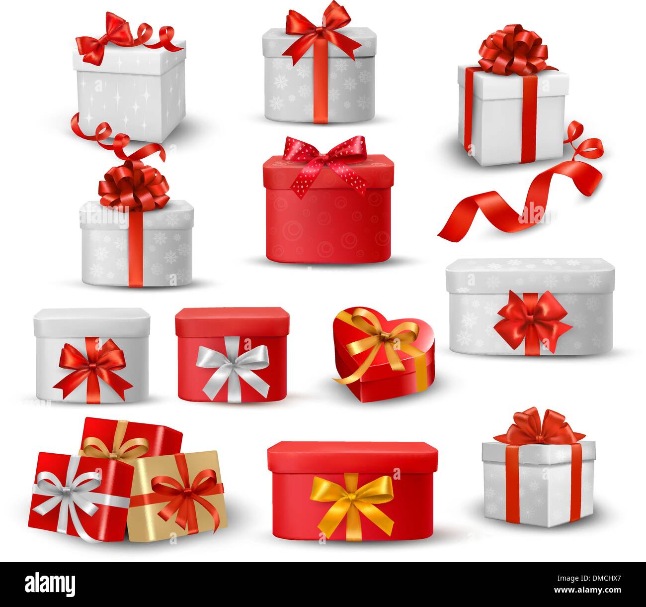 Present boxes satin ribbons hi-res stock photography and images - Alamy