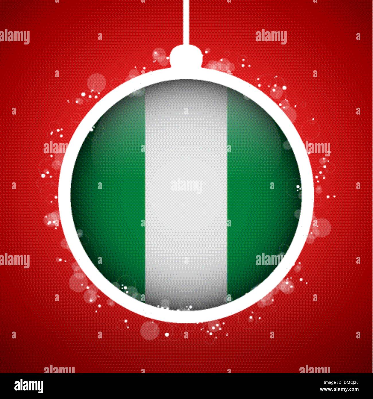Merry Christmas Red Ball with Flag Nigeria Stock Vector Image & Art - Alamy