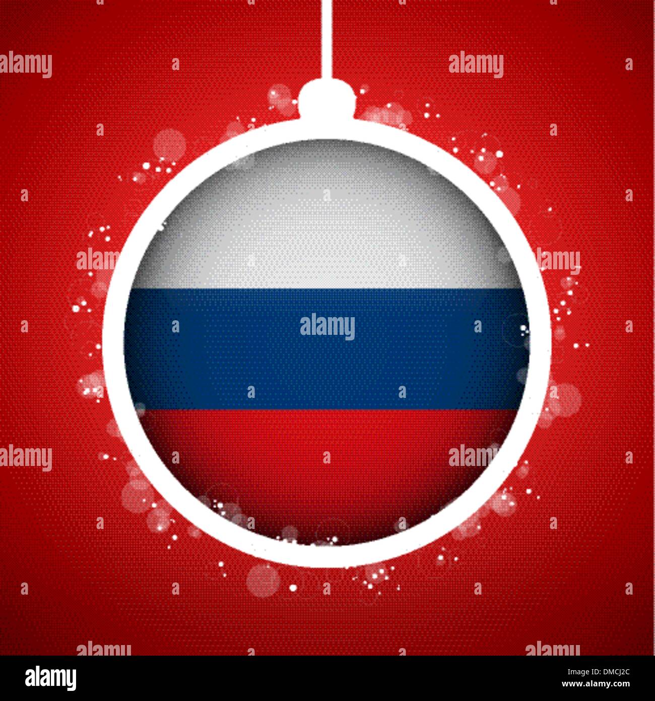 Merry Christmas Red Ball with Flag Russia Stock Vector Image & Art - Alamy