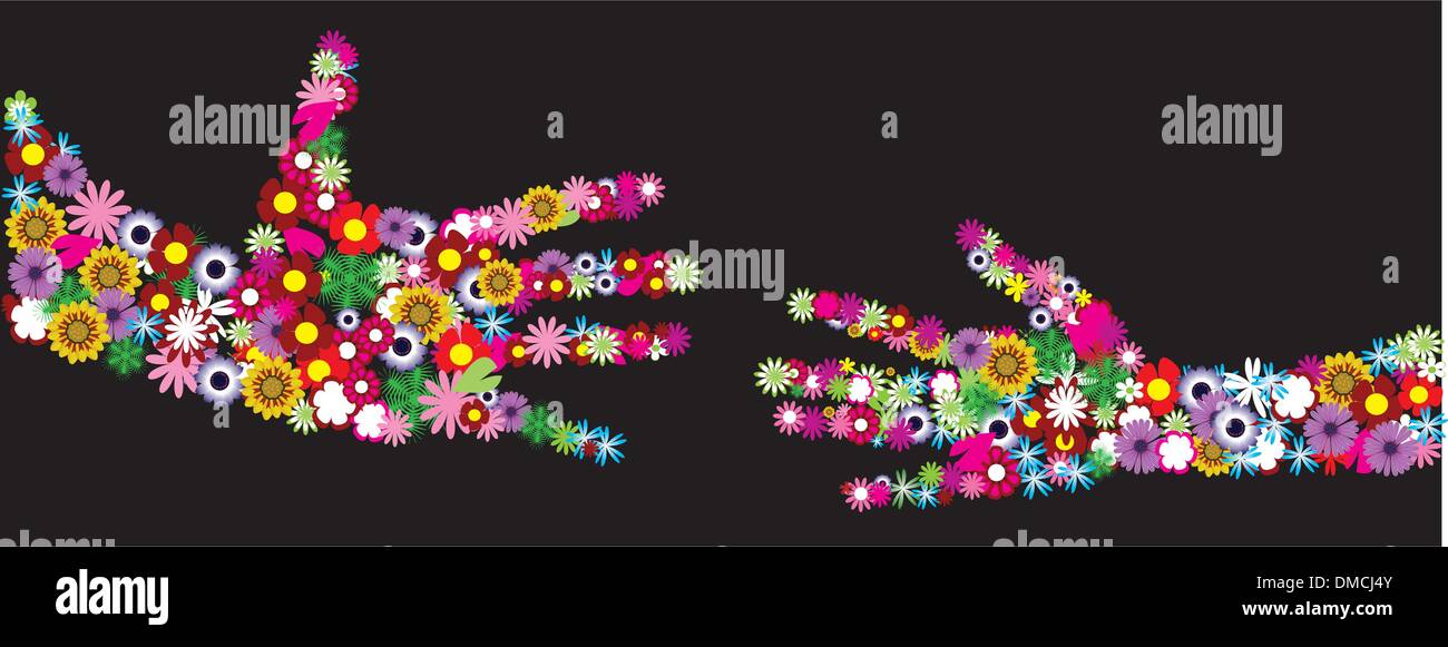 Hands floral Stock Vector Images - Alamy