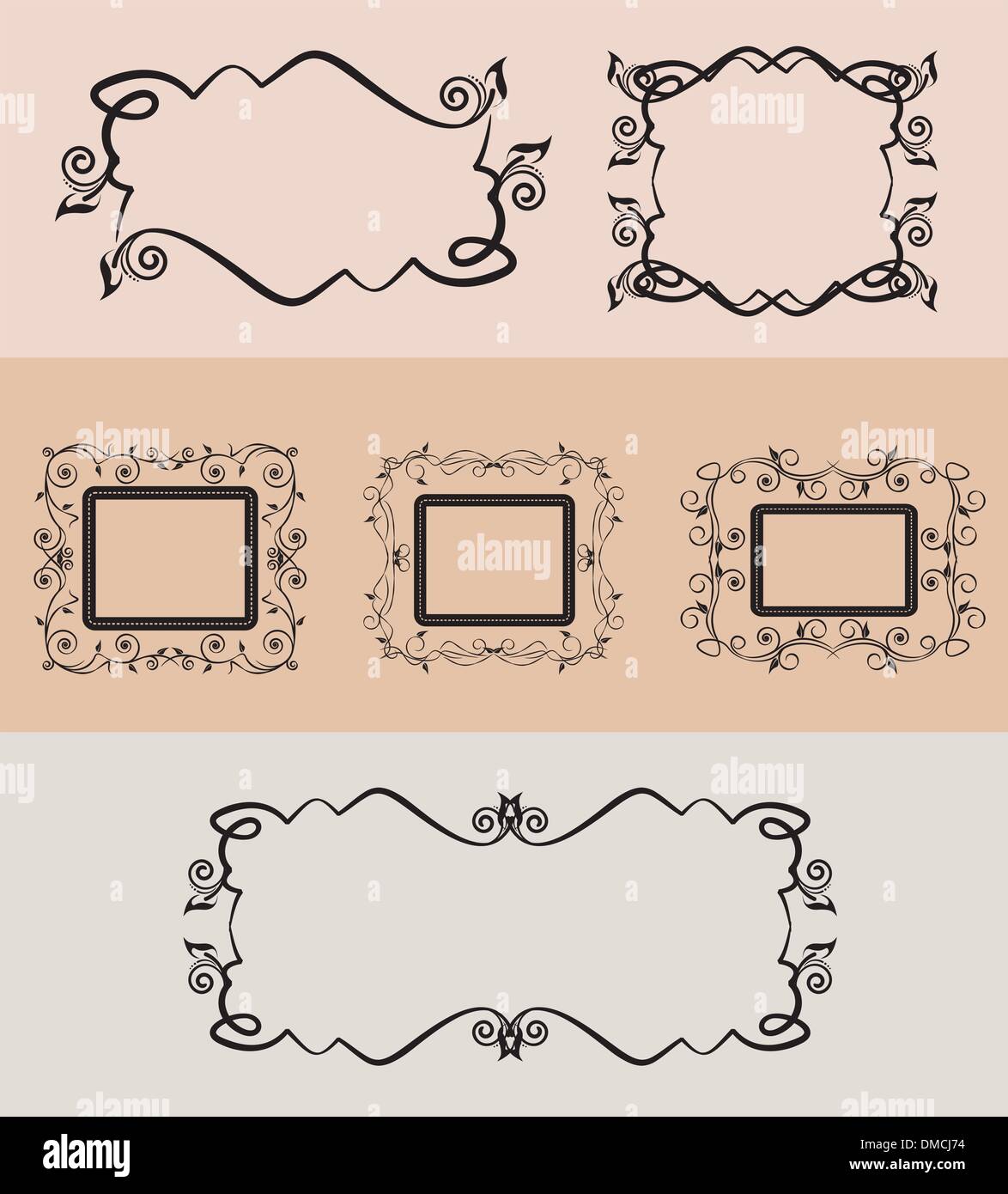 Retro line art frame Stock Vector Images - Alamy