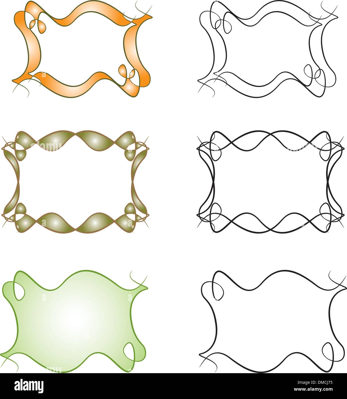 Retro line art frame Stock Vector Images - Alamy