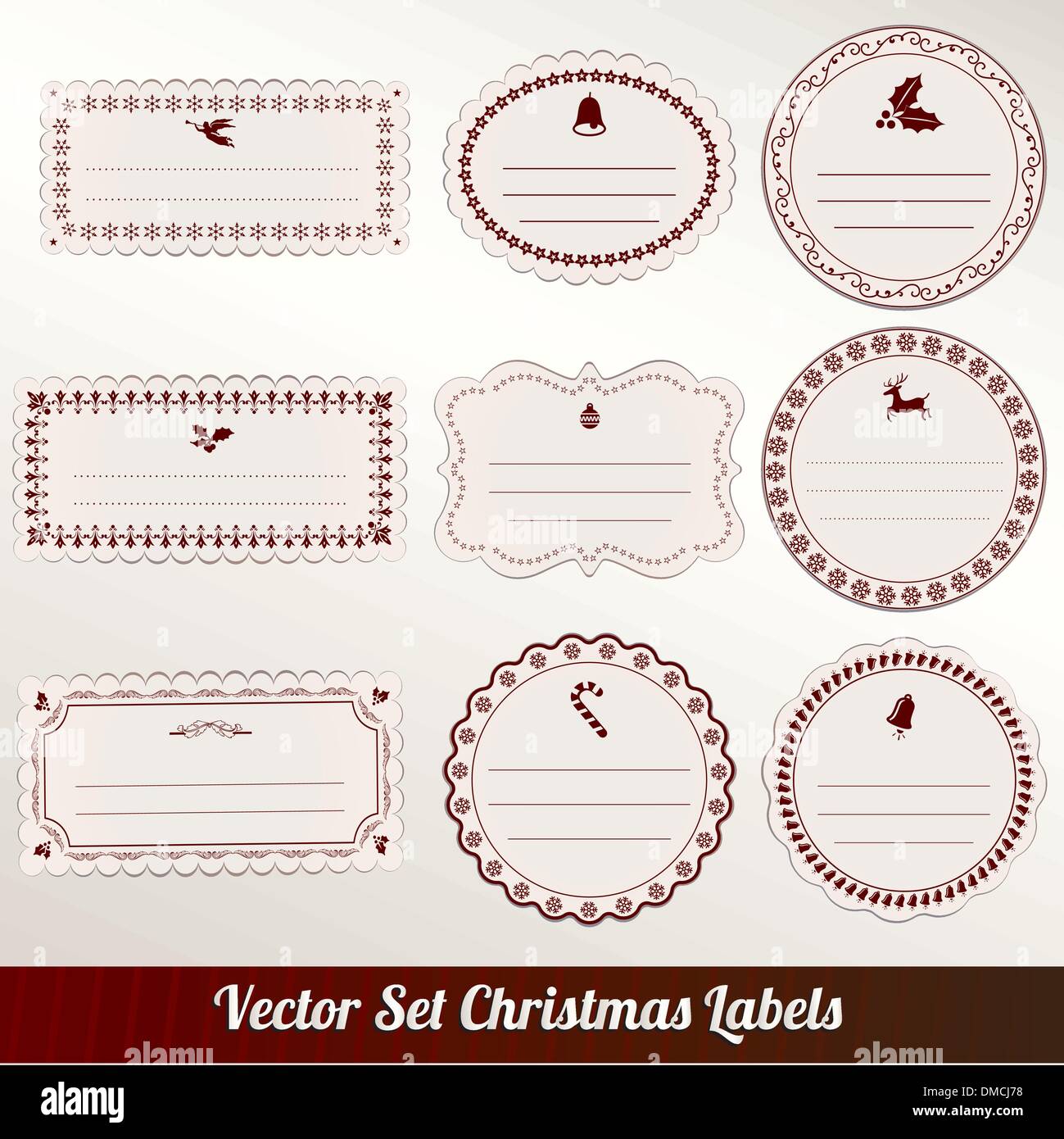 Collection of vintage retro christmas labels Stock Vector Image & Art ...