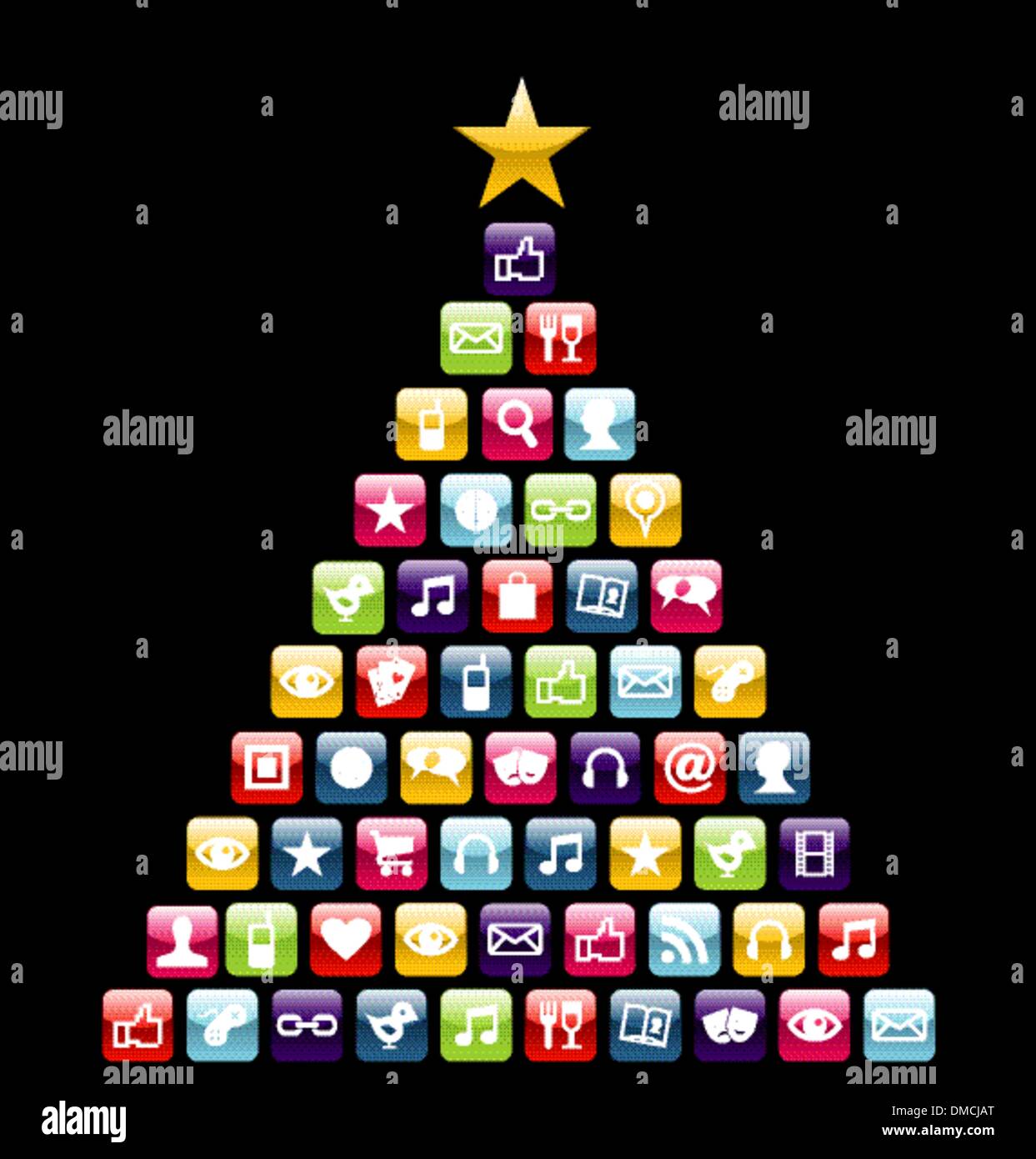 Social media icons christmas tree hi-res stock photography and images ...