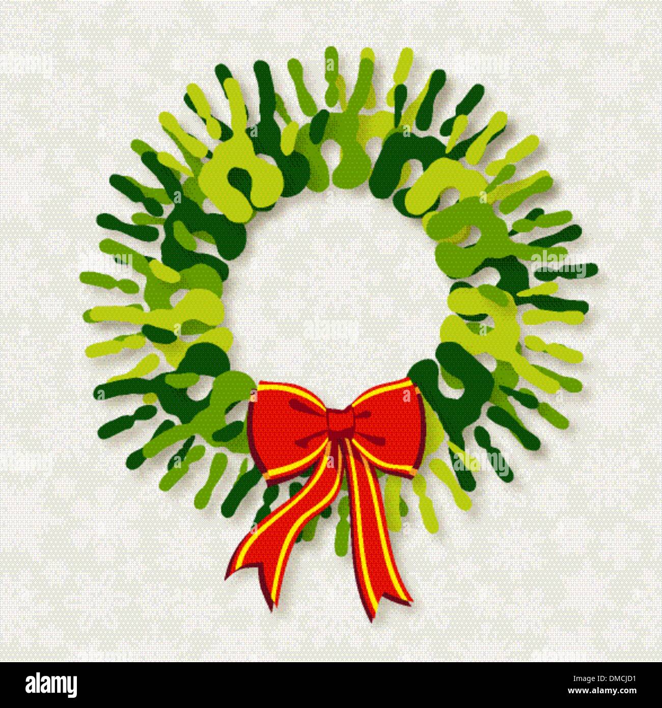 Christmas wreath postcard Stock Vector Images - Alamy