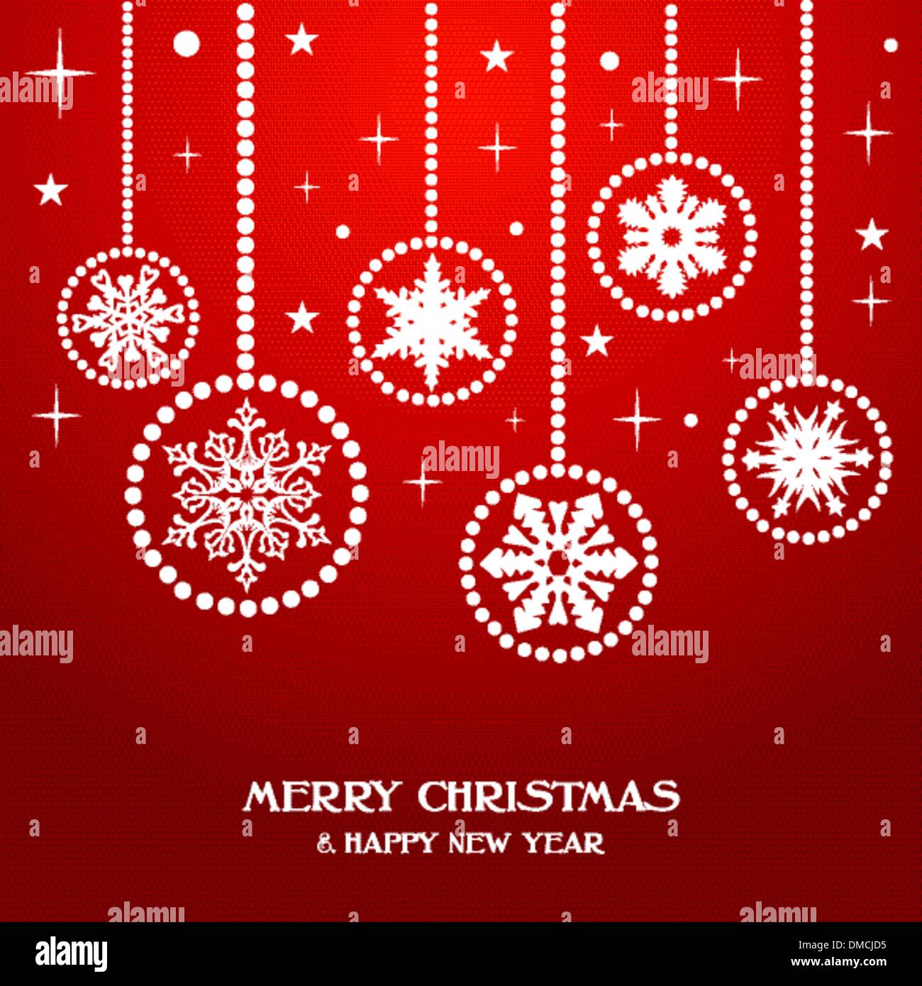 Red christmas baubles snow Stock Vector Images - Alamy