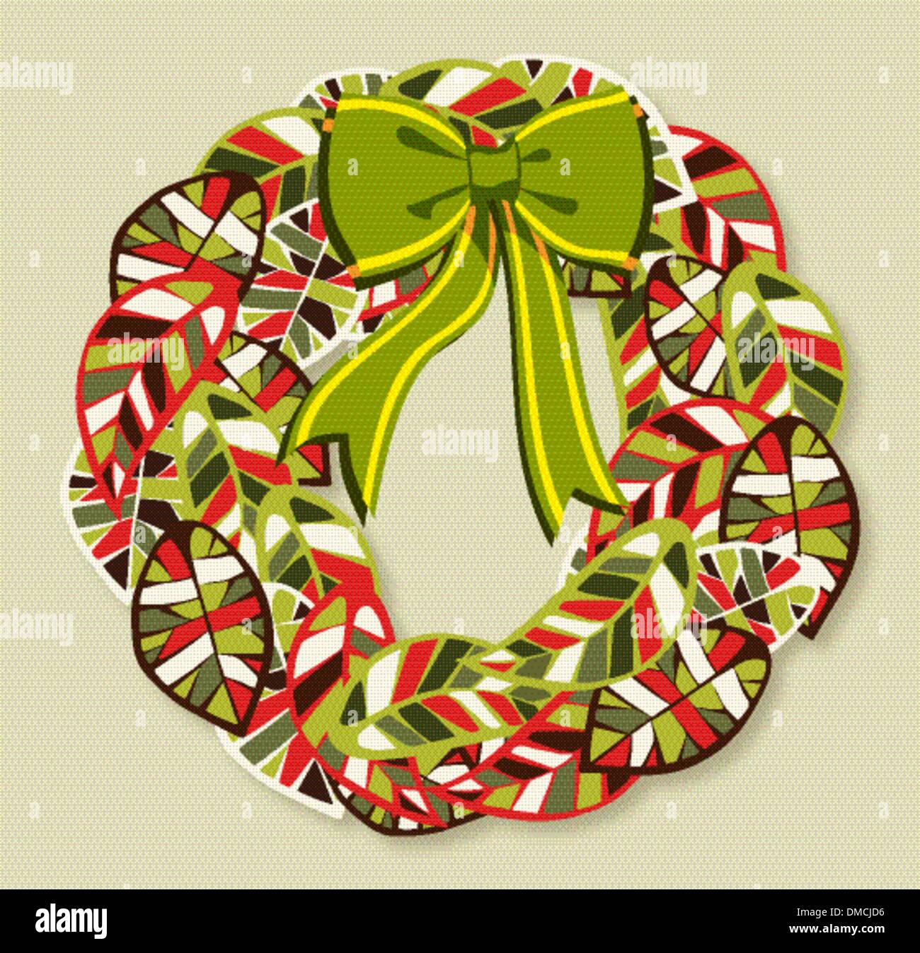 Christmas wreath decor fir Stock Vector Images - Alamy