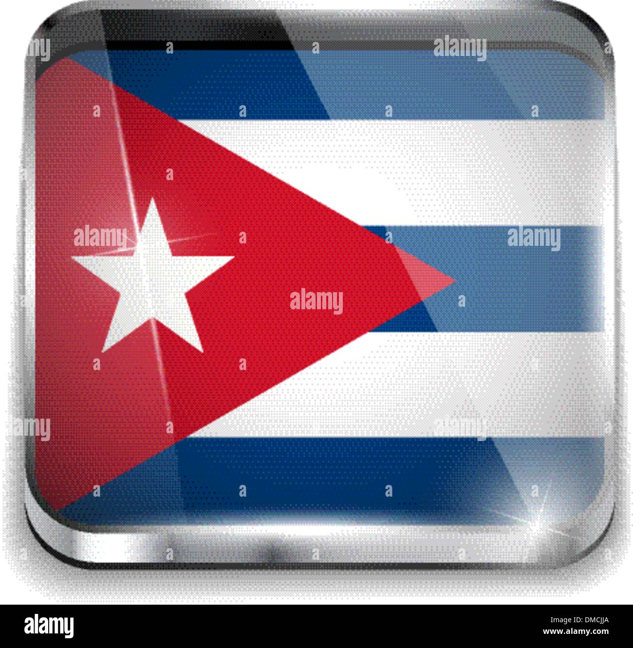 Cuba Flag Smartphone Application Square Buttons Stock Vector Image ...