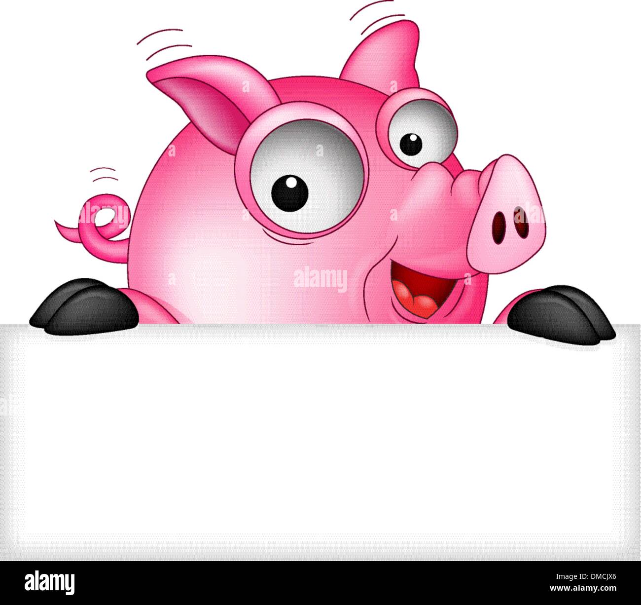 funny pig cartoon with blank sign Stock Vector Image & Art - Alamy