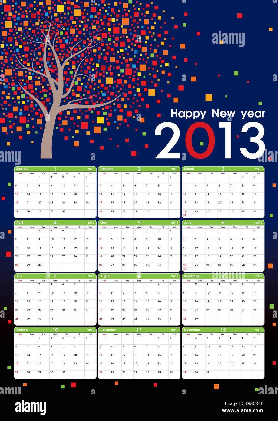 2013 calendar Stock Vector Images - Alamy