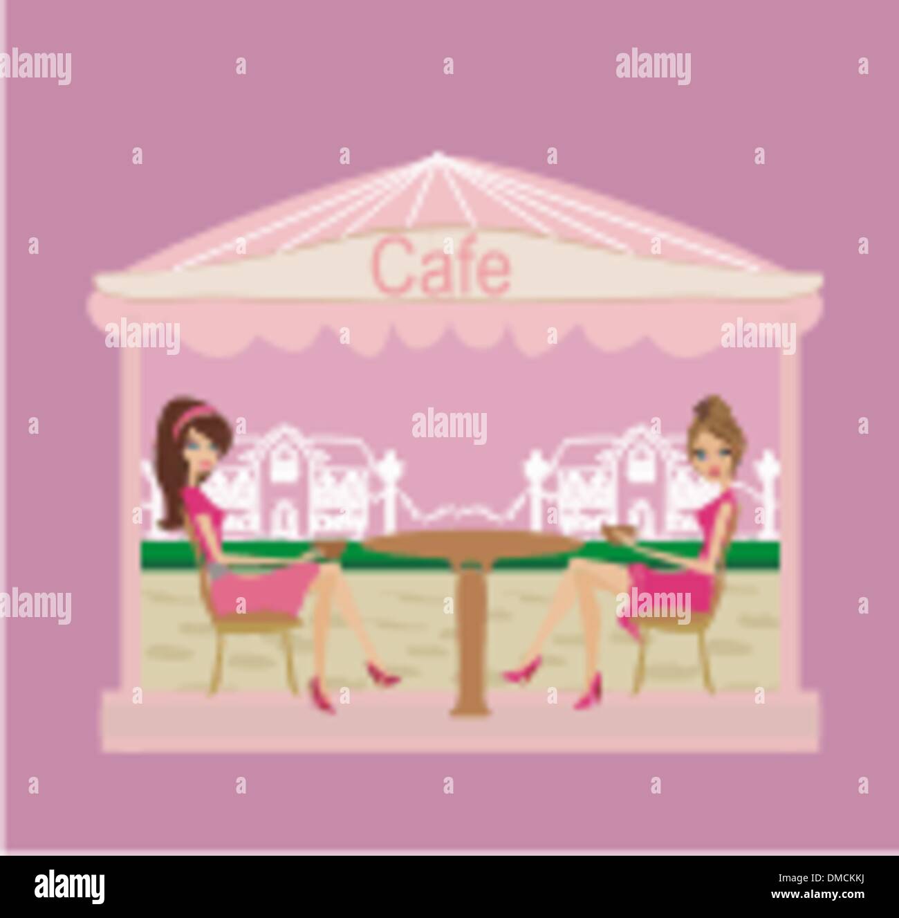 Coffee relax woman in Stock Vector Images - Alamy