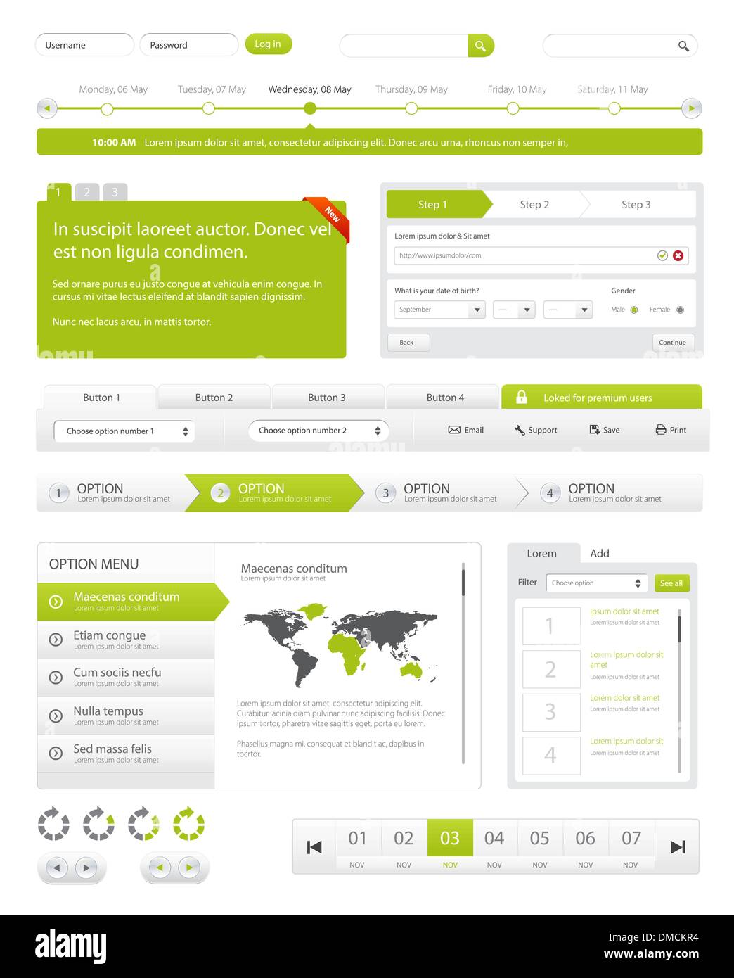 Website navigation Pack Stock Vector Image & Art - Alamy