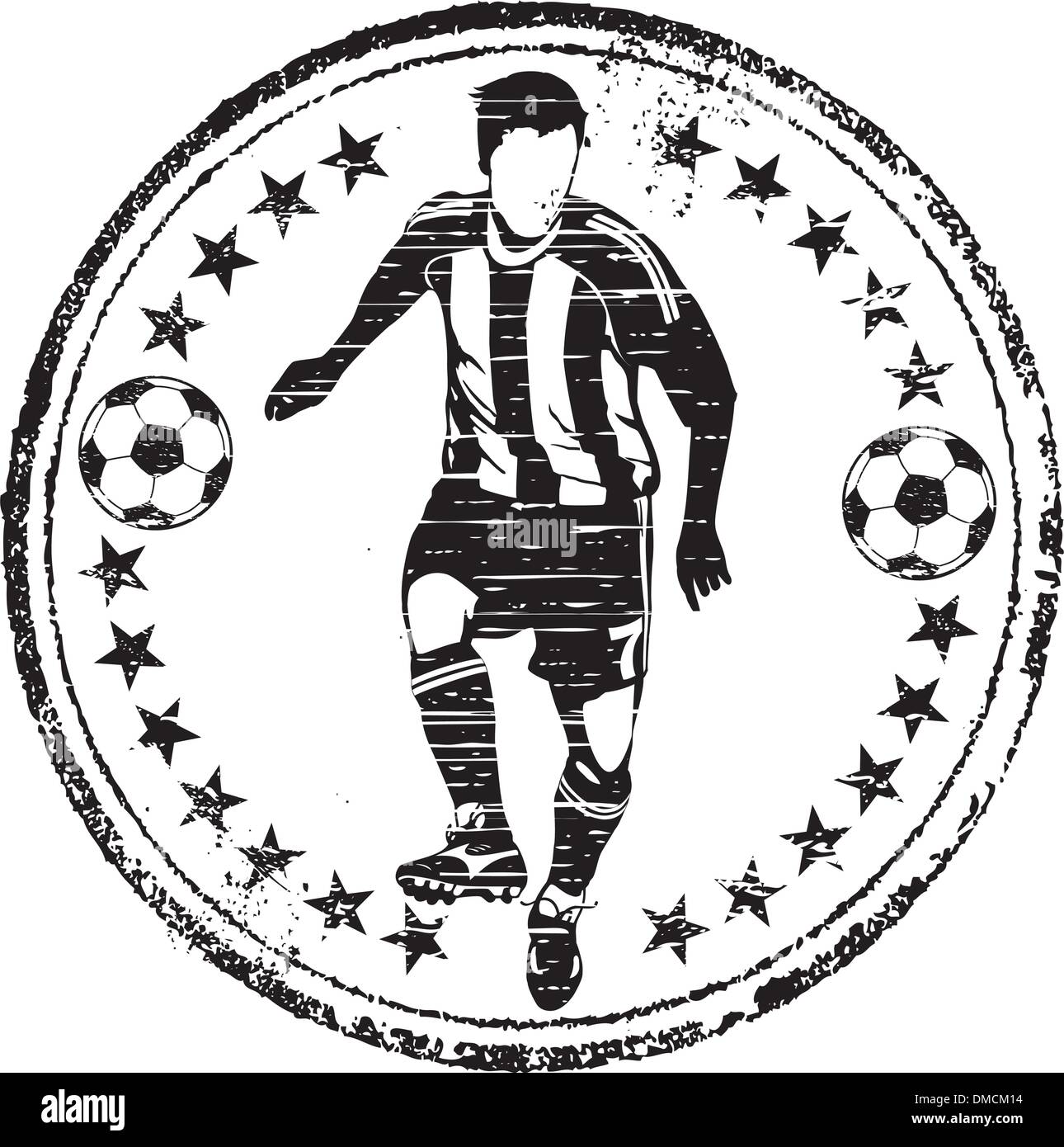 Soccer player stamp Stock Vector Image & Art - Alamy