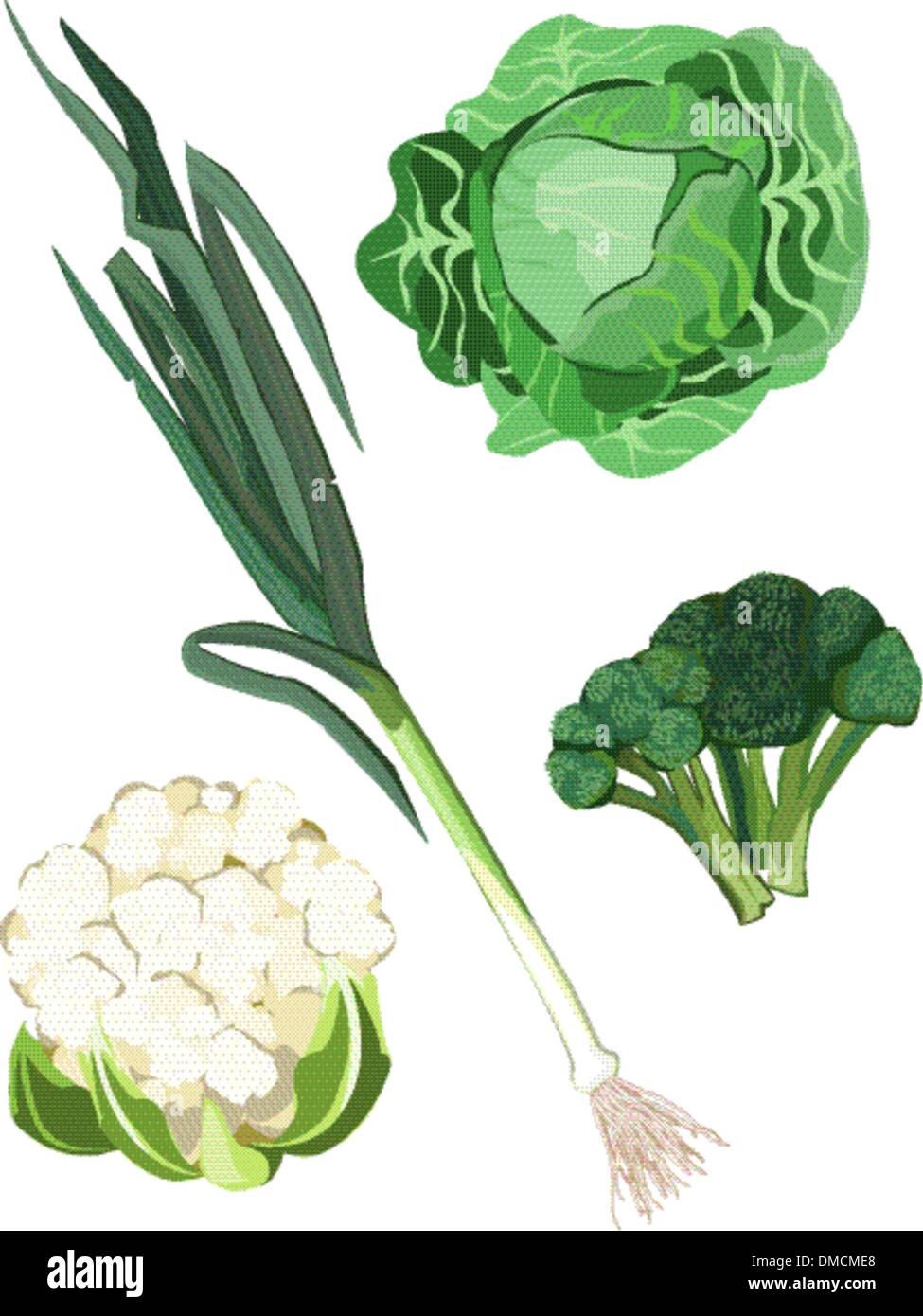 Green vegetables salad Stock Vector Images - Alamy