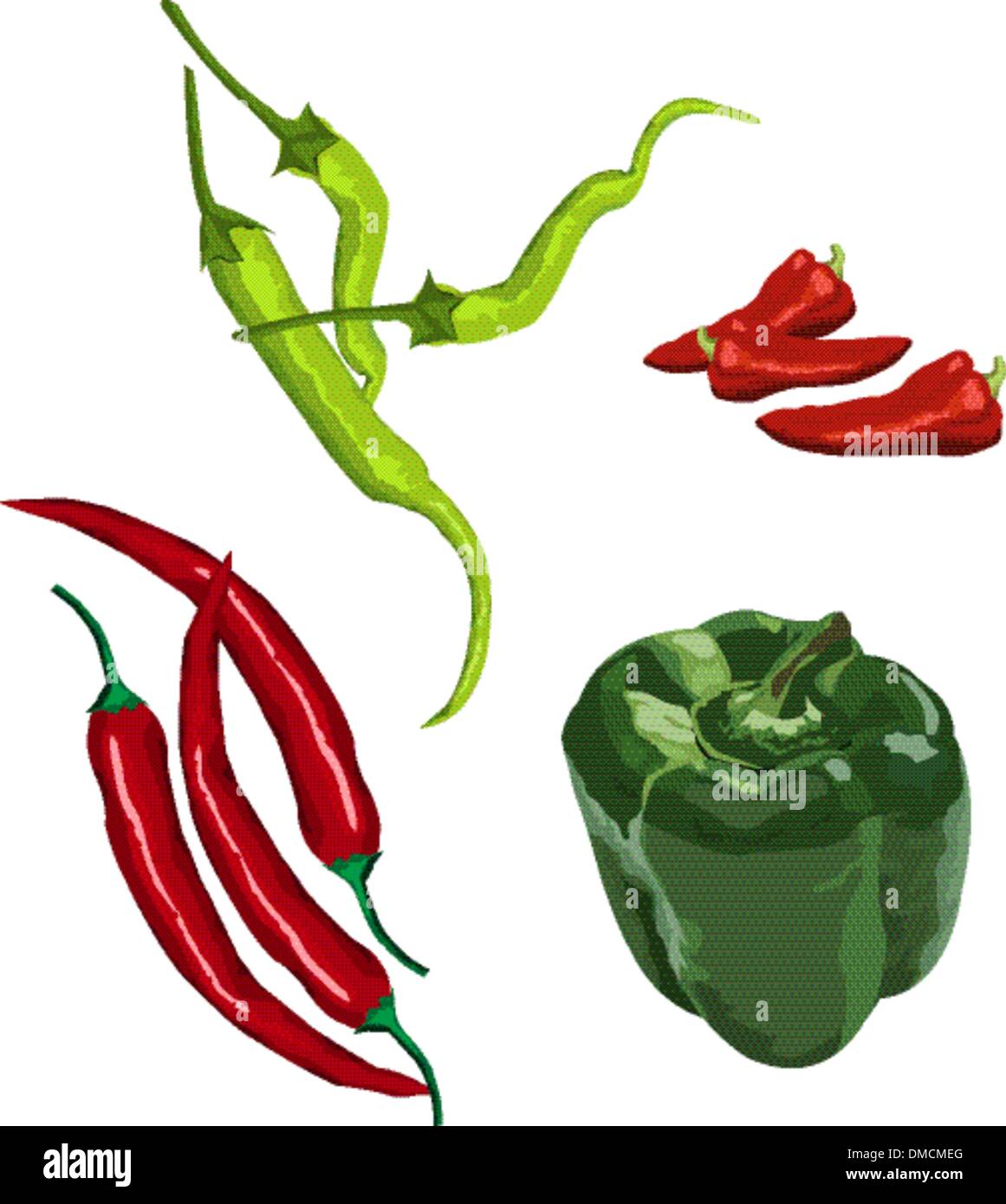 Salad red bell peppers Stock Vector Images - Alamy