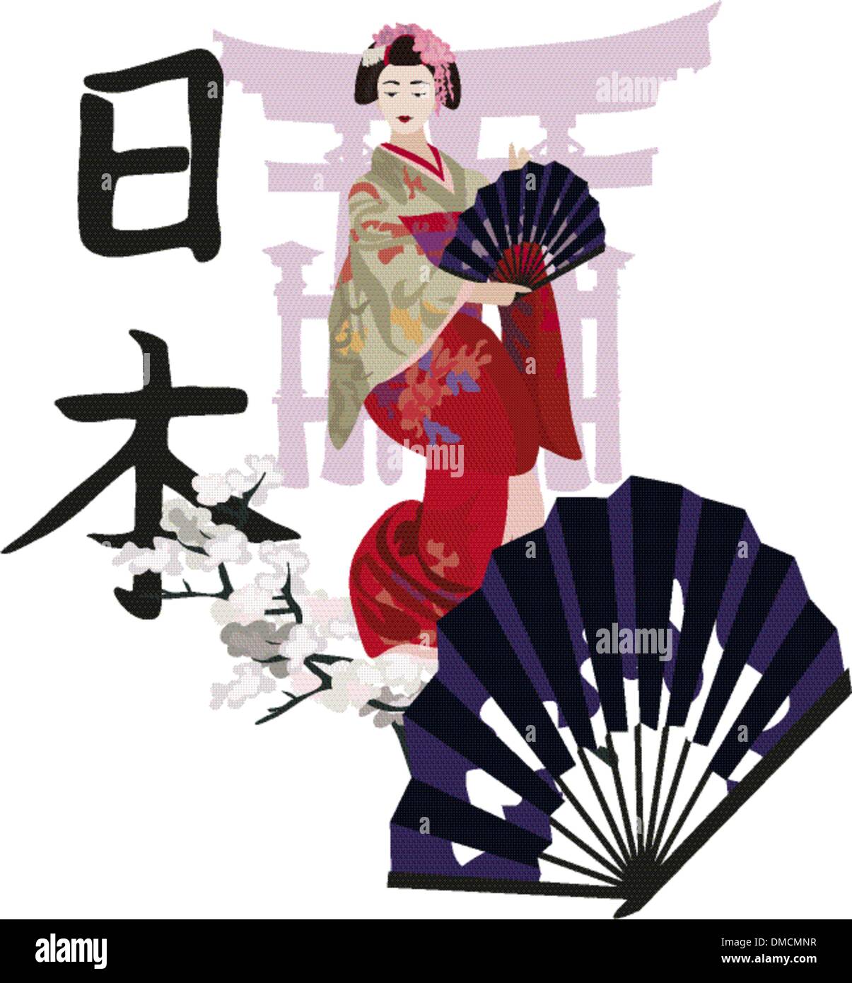Geisha writing letter japan Cut Out Stock Images & Pictures - Alamy