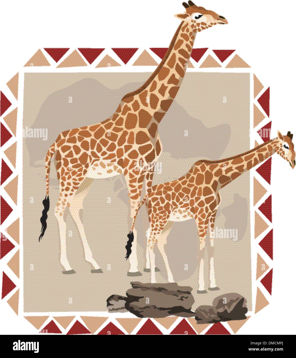 African Frame with Giraffes Stock Vector Image & Art - Alamy