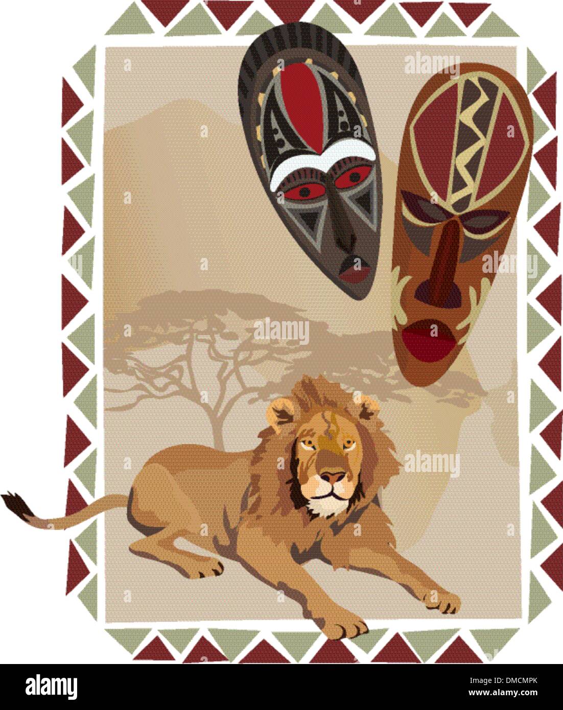 African Animal Masks Lion