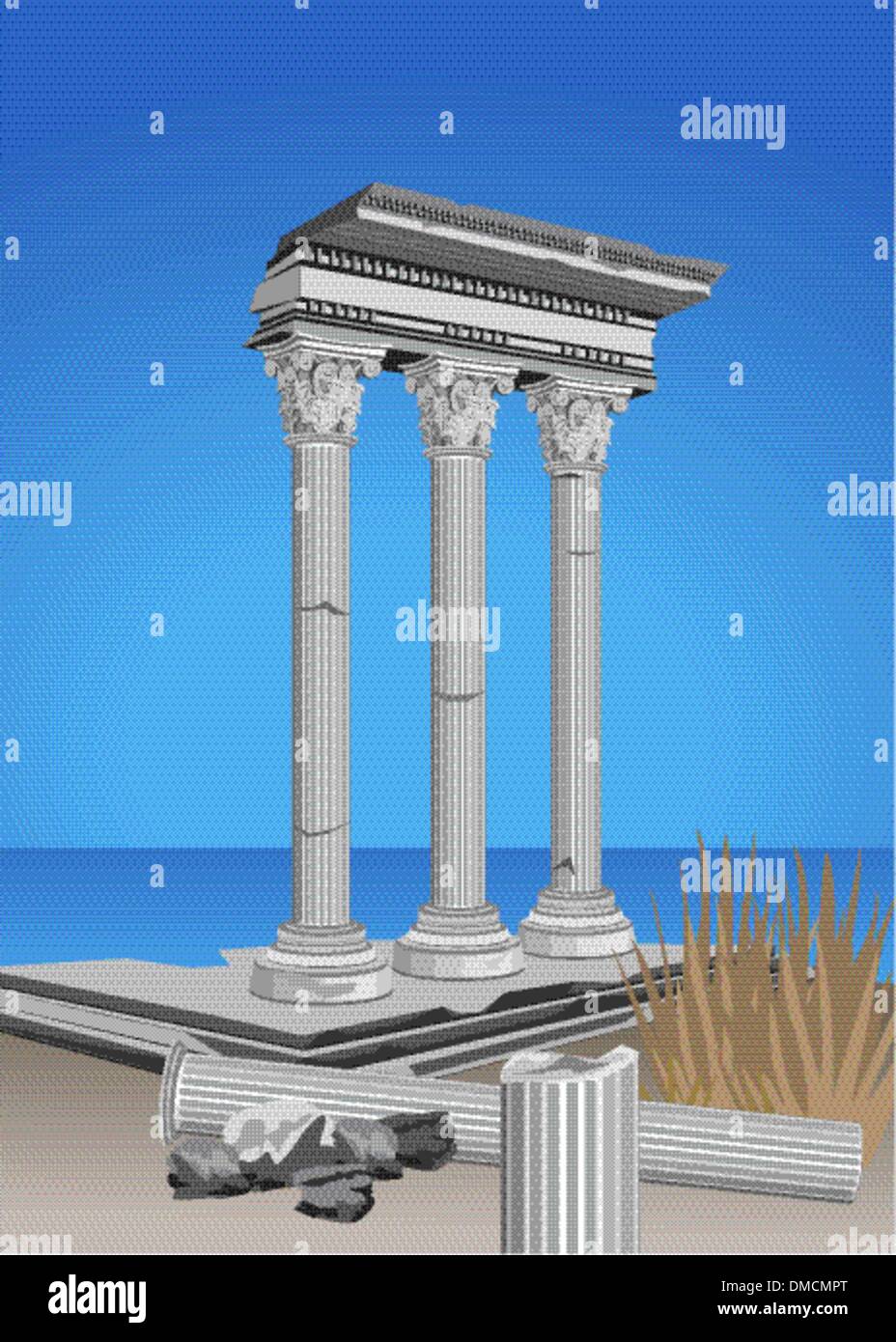 Ruins illustration Stock Vector Images - Alamy
