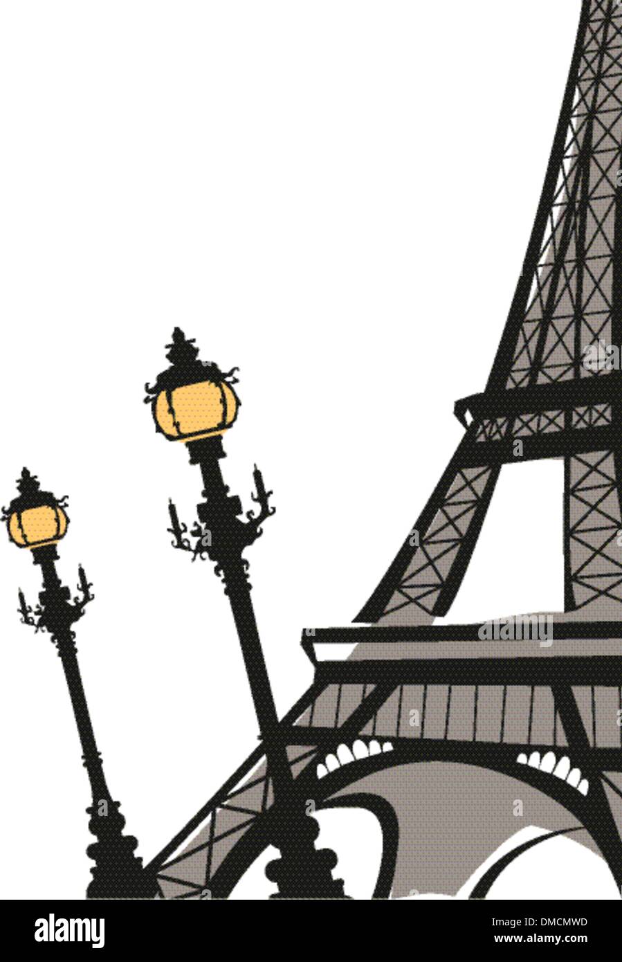 Paris night street Stock Vector Images - Alamy