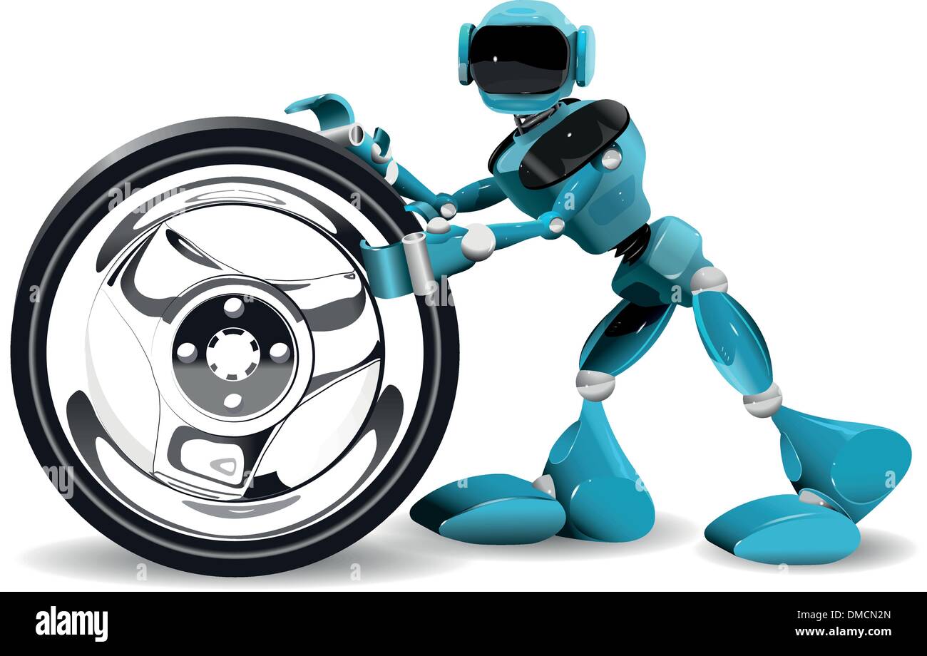 robot and wheel Stock Vector Image & Art - Alamy