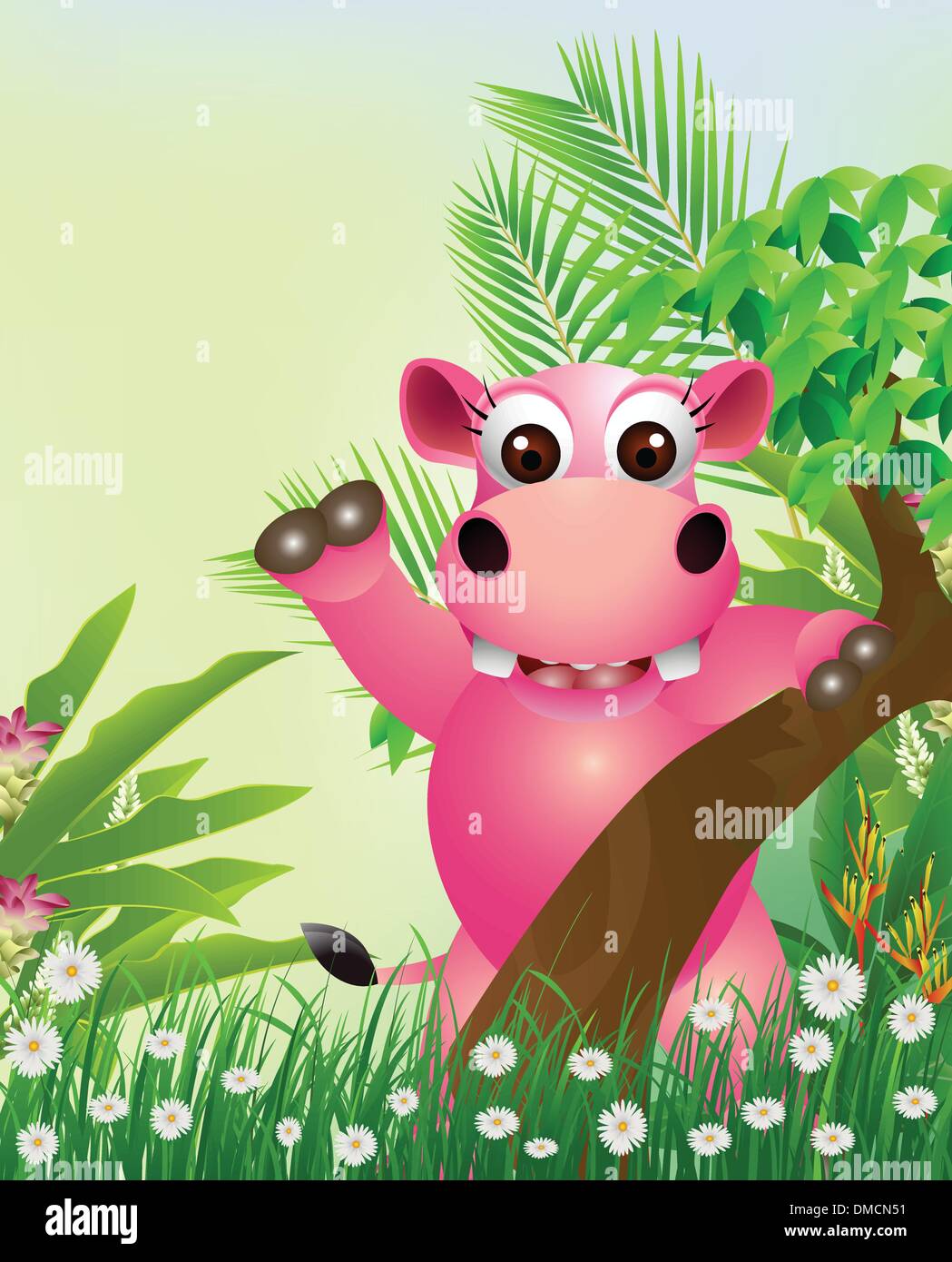 cute hippo cartoon smiling Stock Vector Image & Art - Alamy