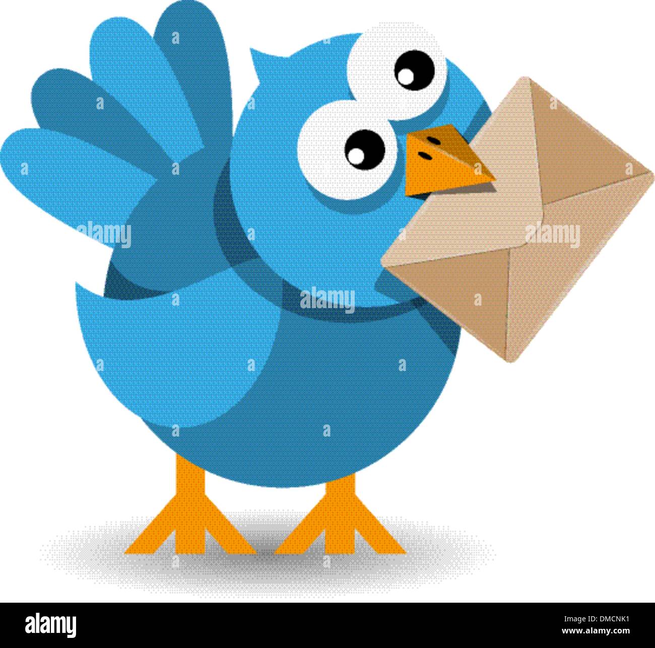 blue bird with a paper envelope Stock Vector Image & Art - Alamy