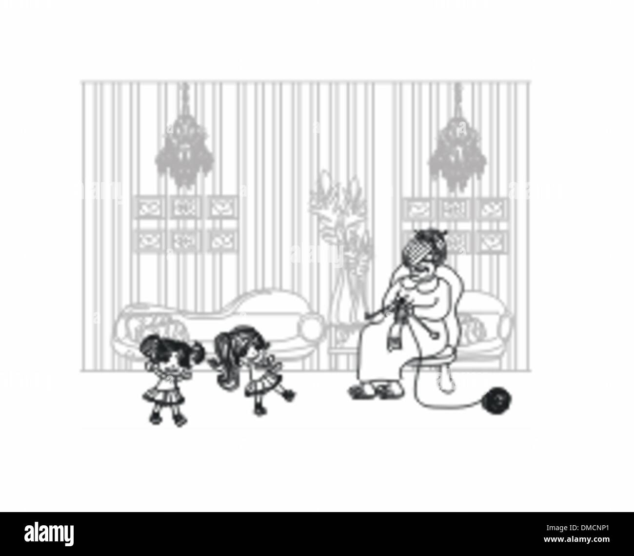 Grandmother family home Black and White Stock Photos & Images - Alamy