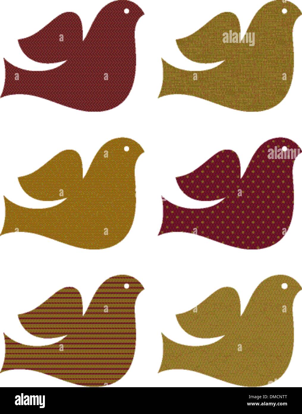 Retro dove set isolated on white ( brown Stock Vector Image & Art - Alamy