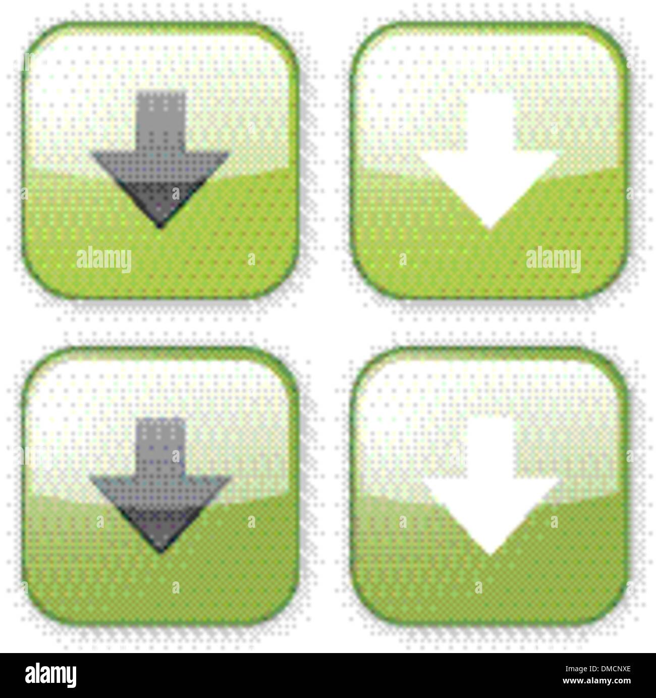 arrow download green button icon Stock Vector Image & Art - Alamy