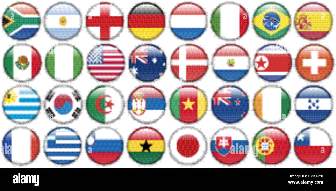 stickers buttons of national flags Stock Vector Image & Art - Alamy
