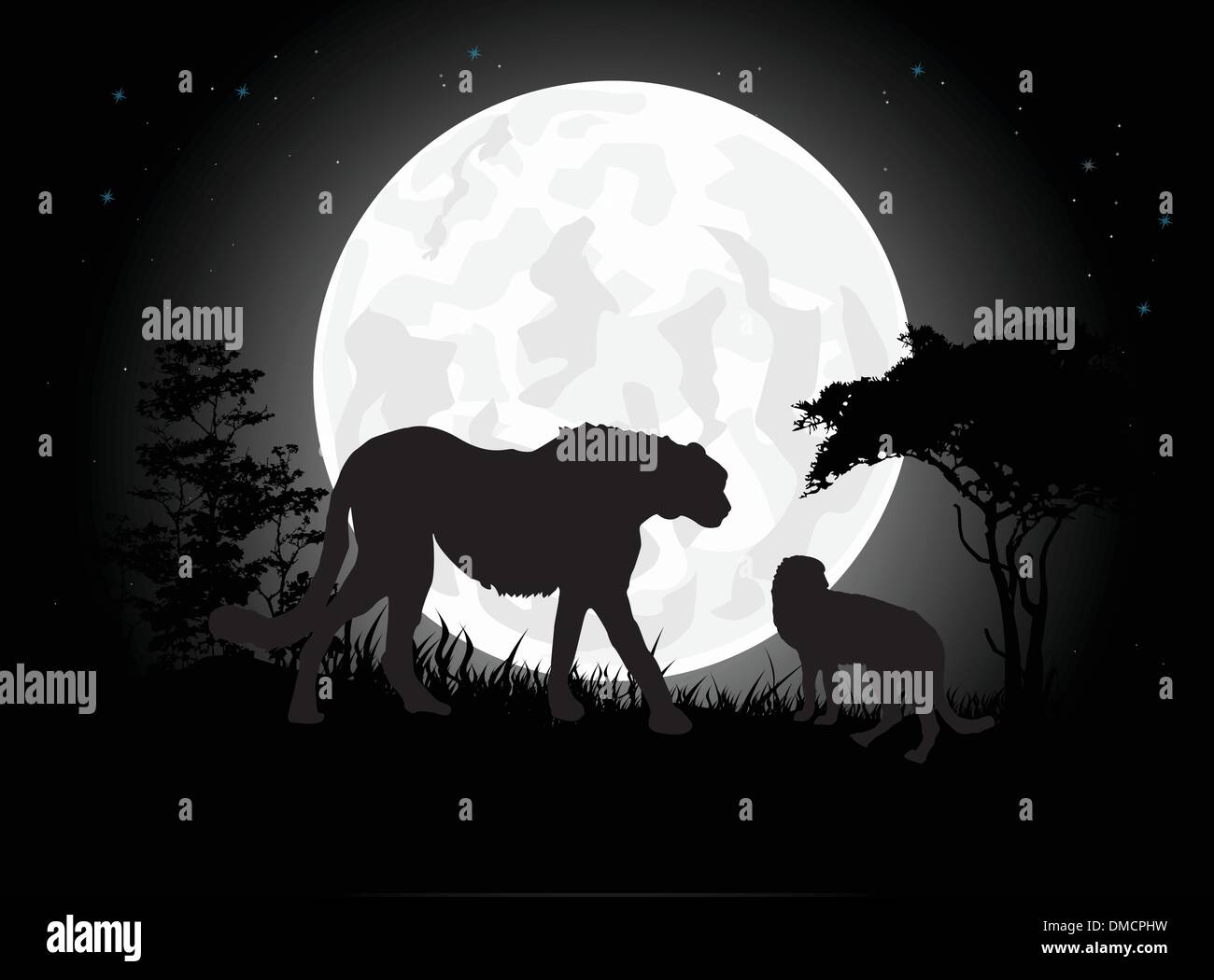 Cheetah shadow Stock Vector Images - Alamy