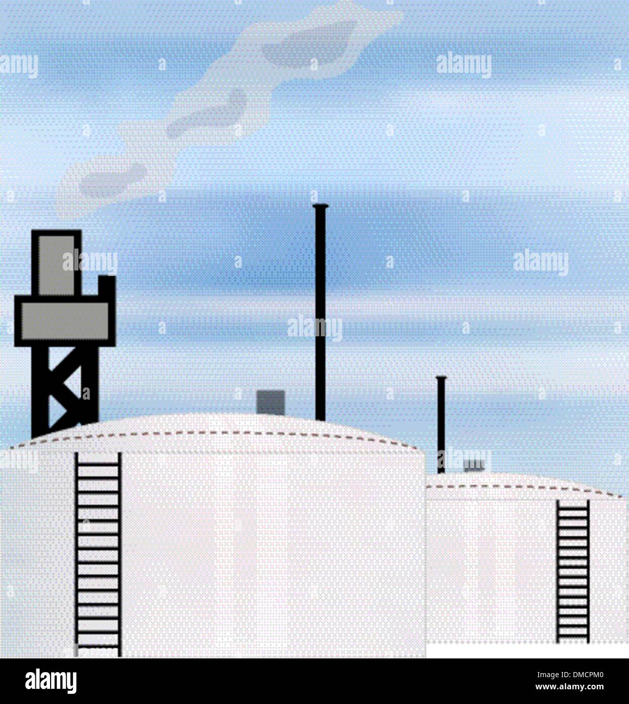 Refinery tank Stock Vector Images - Alamy