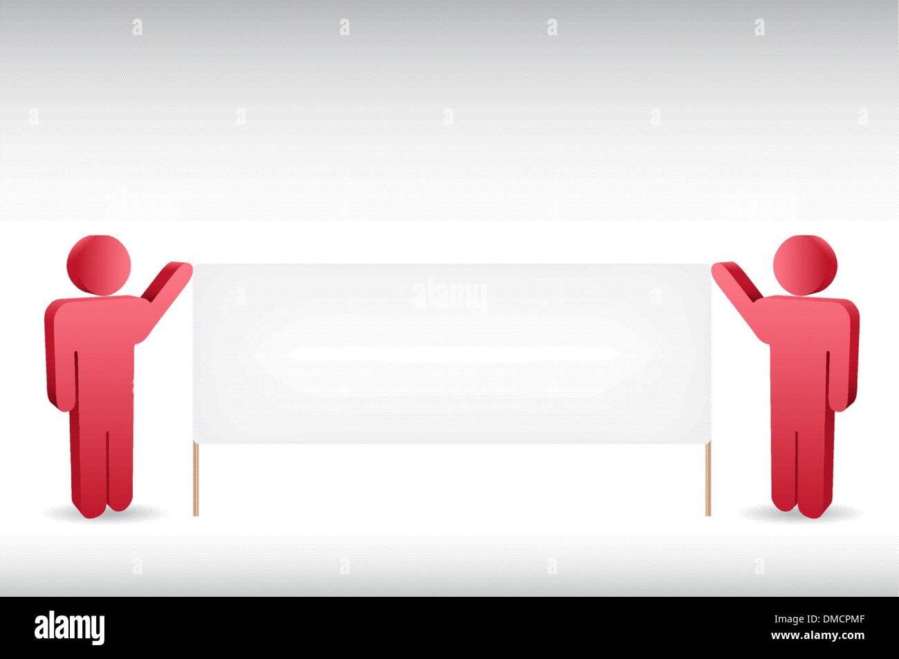 A group of characters holding a message board to give a message Stock ...