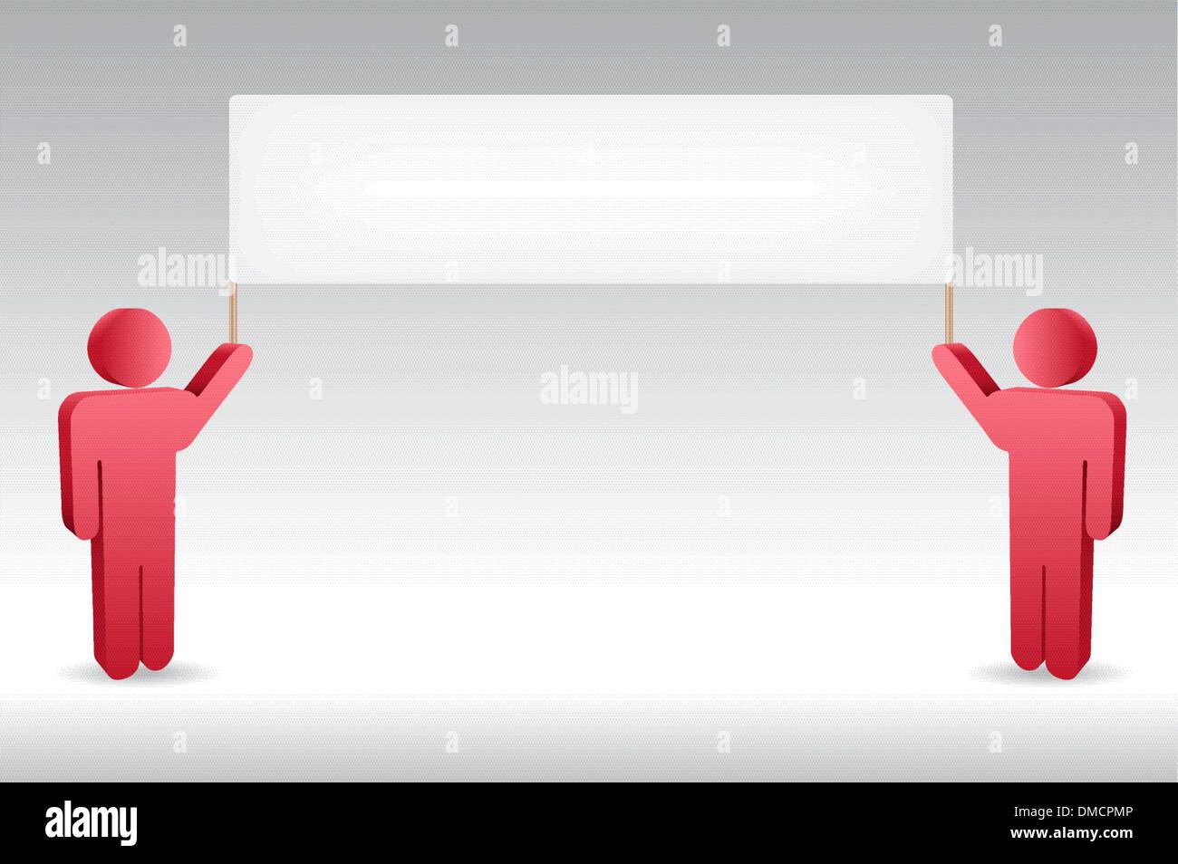 A group of characters holding a message board to give a message Stock ...