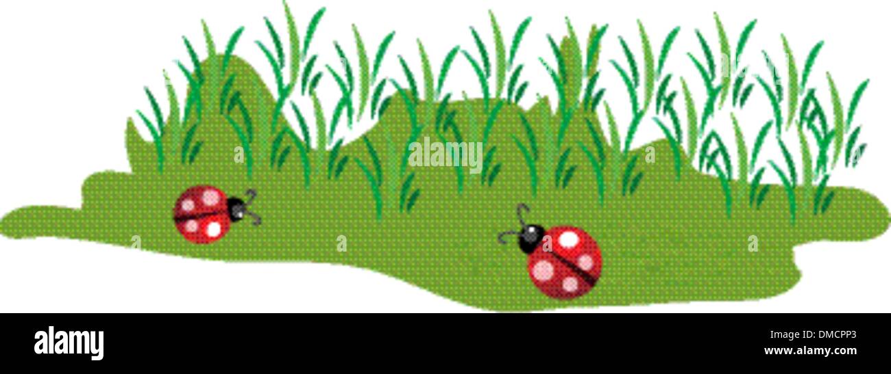 Red little flower green Stock Vector Images - Alamy