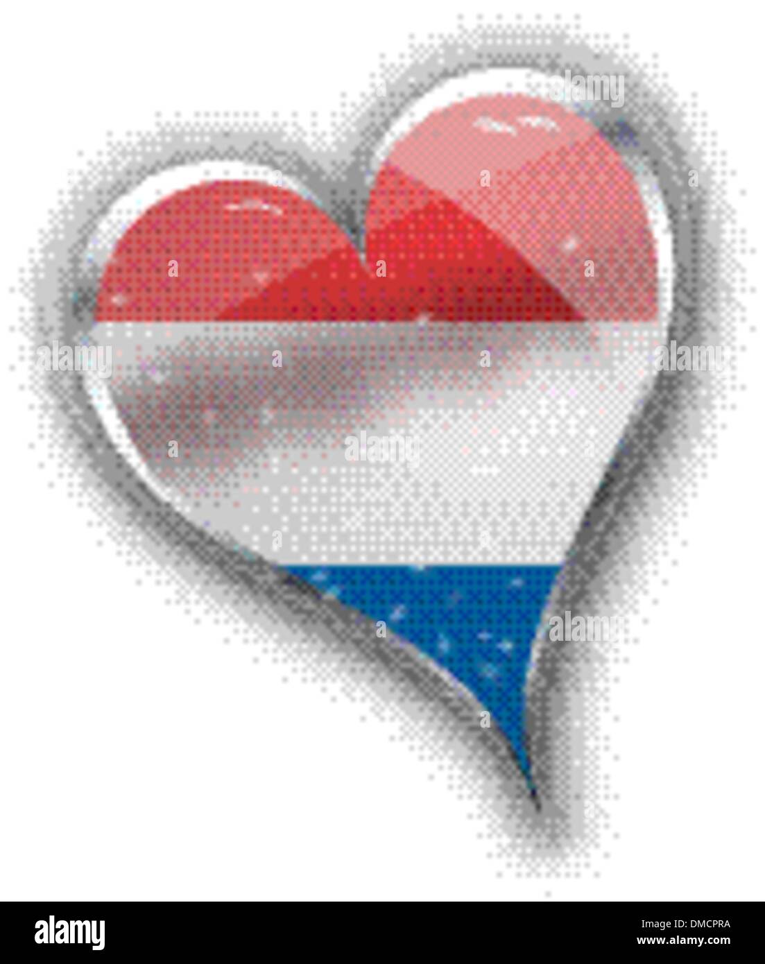 national flag of the Netherlands (Holland) in heart shape with a Stock ...