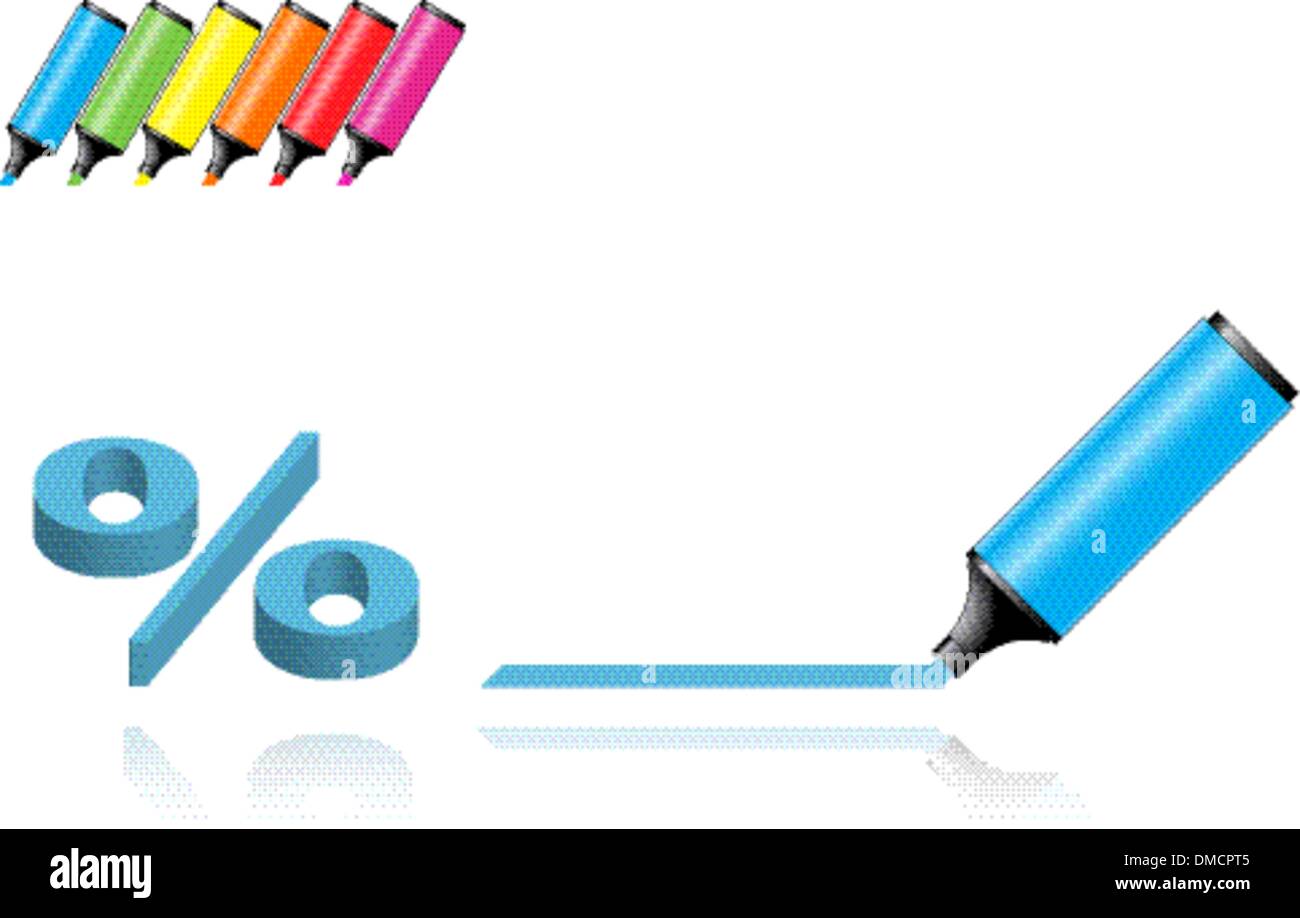 marker pens with a percentage symbol and line Stock Vector Image & Art ...