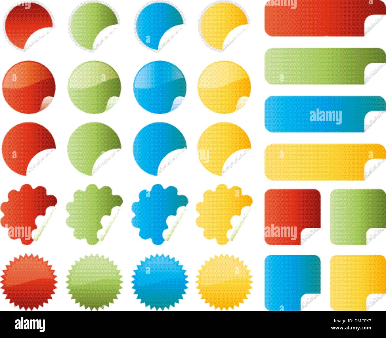 Set yellow round stickers Stock Vector Images - Alamy