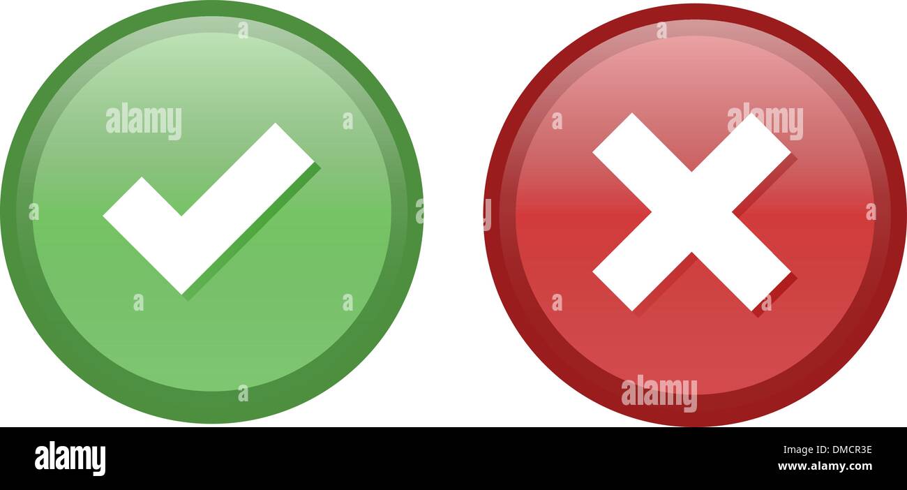 Tick cross Stock Vector Images - Alamy